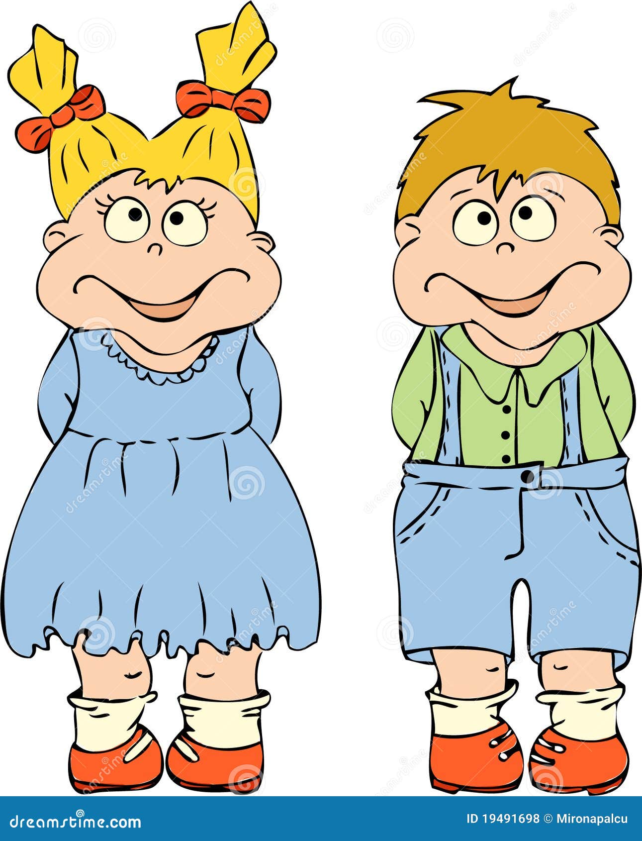 Couple of silly kids stock vector. Illustration of idiot - 19491698