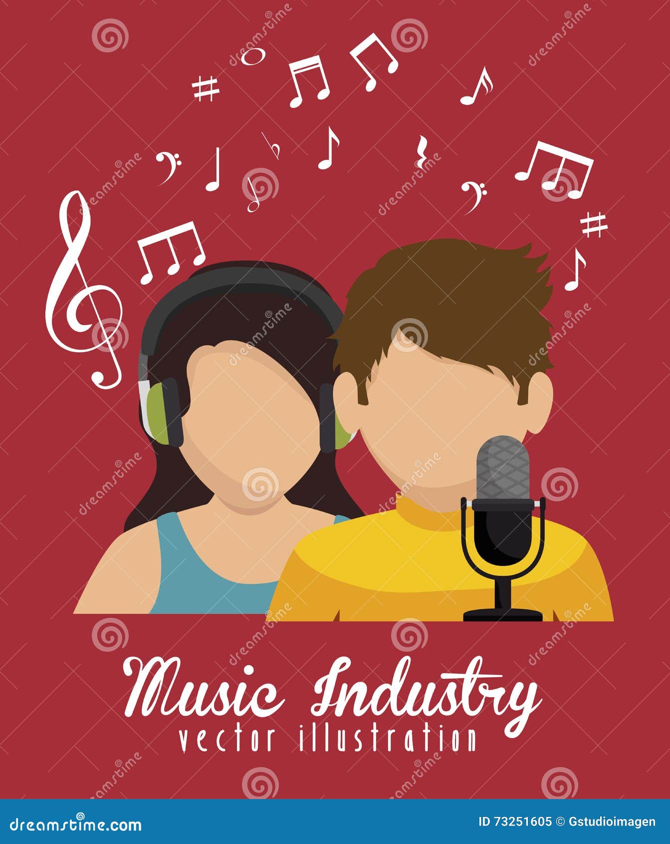 Couple Singing Isolated Icon Design Stock Illustration - Illustration ...