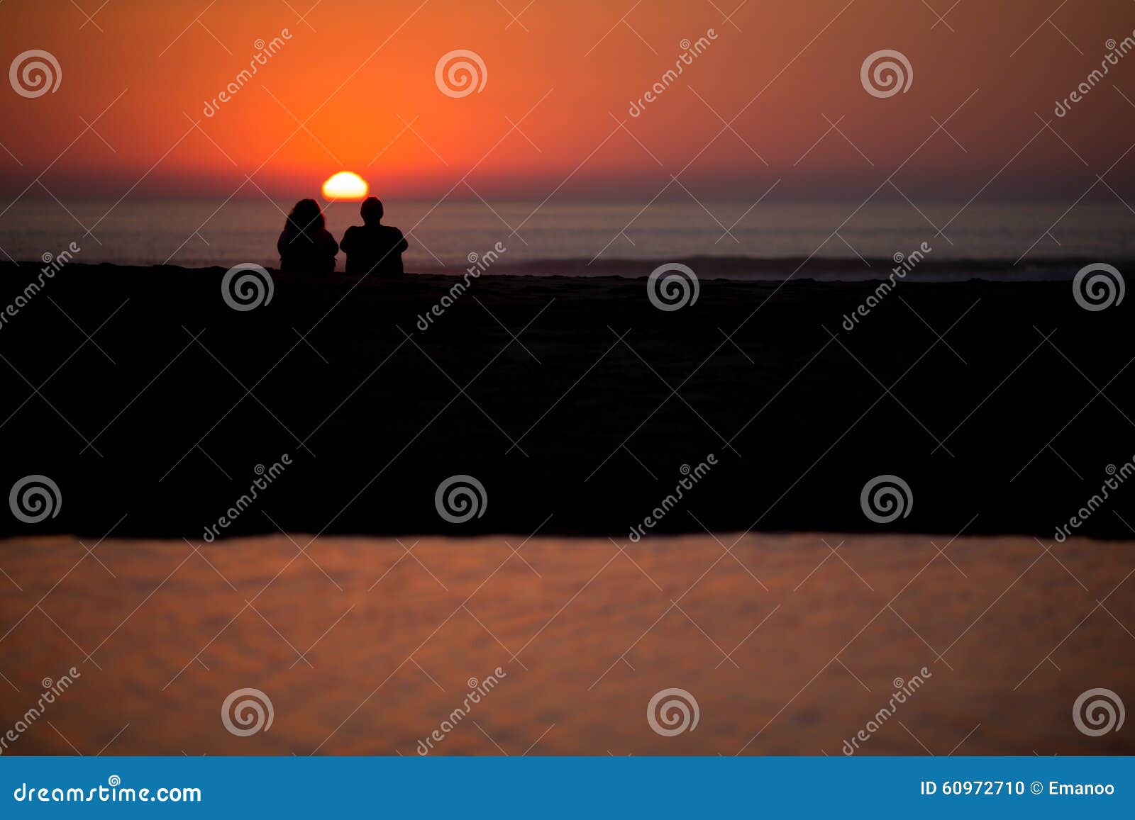 Couple Sitting on Beach during Sunset Stock Photo - Image of beach ...