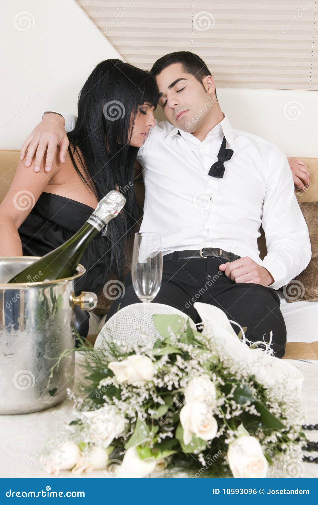 Couple Sleeping Tired after New Year Party Stock Photo - Image of ...