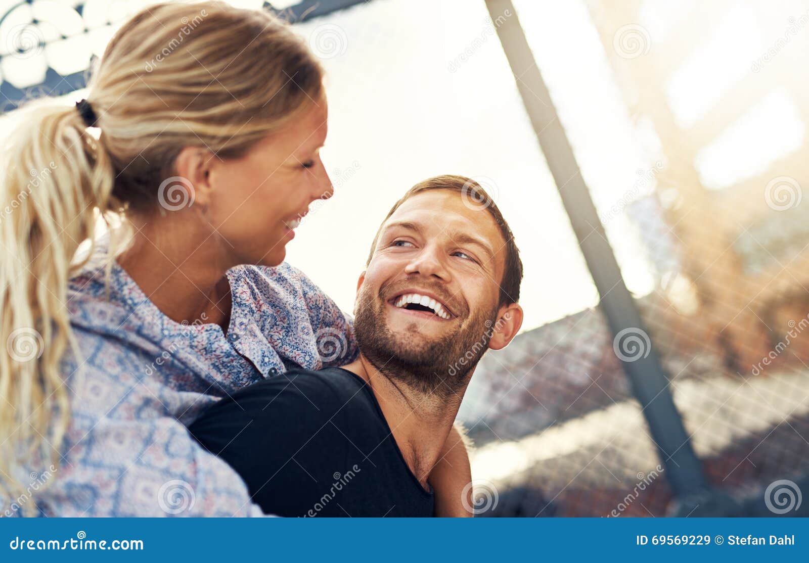 Couple Smiling at Each Other Stock Image - Image of attraction ...