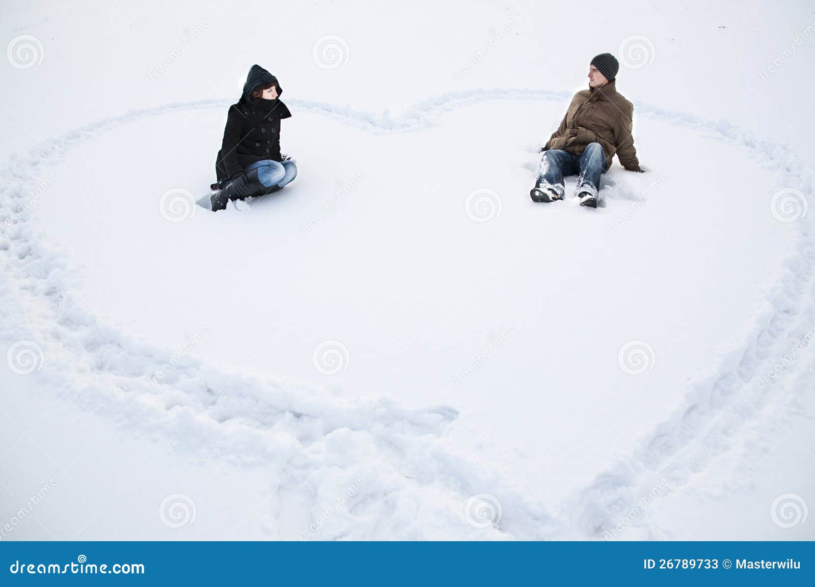 Couple at the snow stock image. Image of romantic, background - 26789733