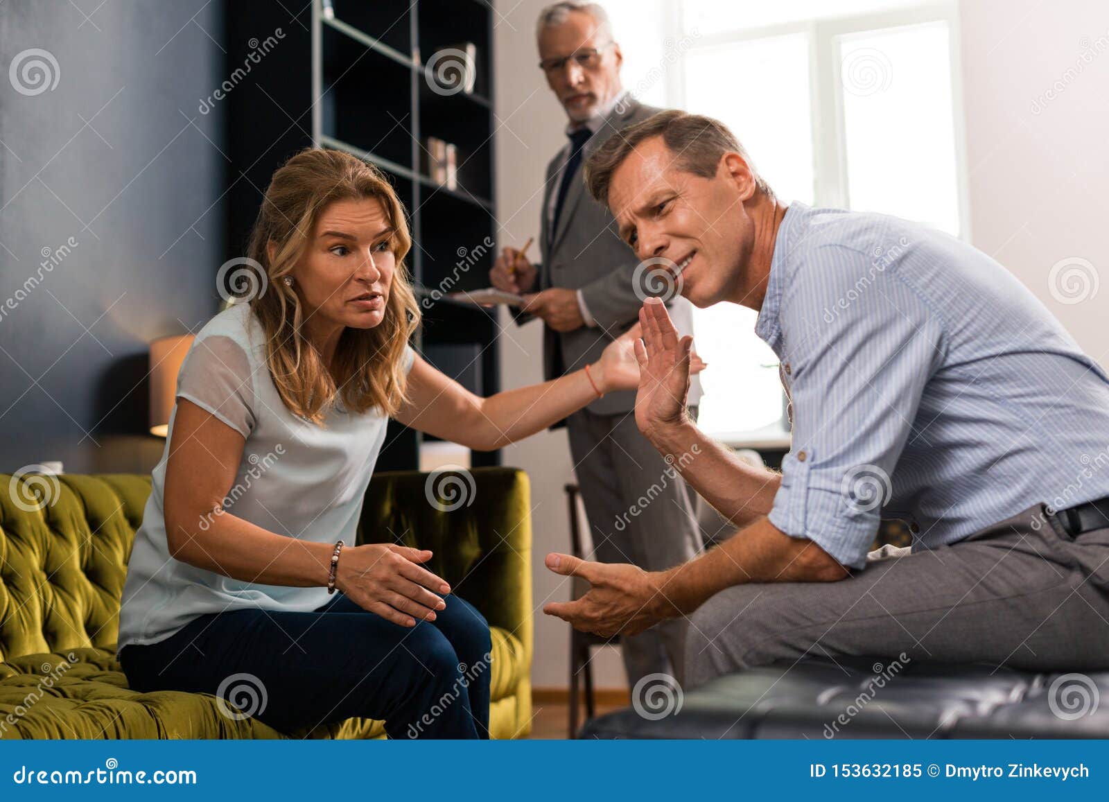 Couple Sorting Out Relationship during the Therapy Session Stock Image ...