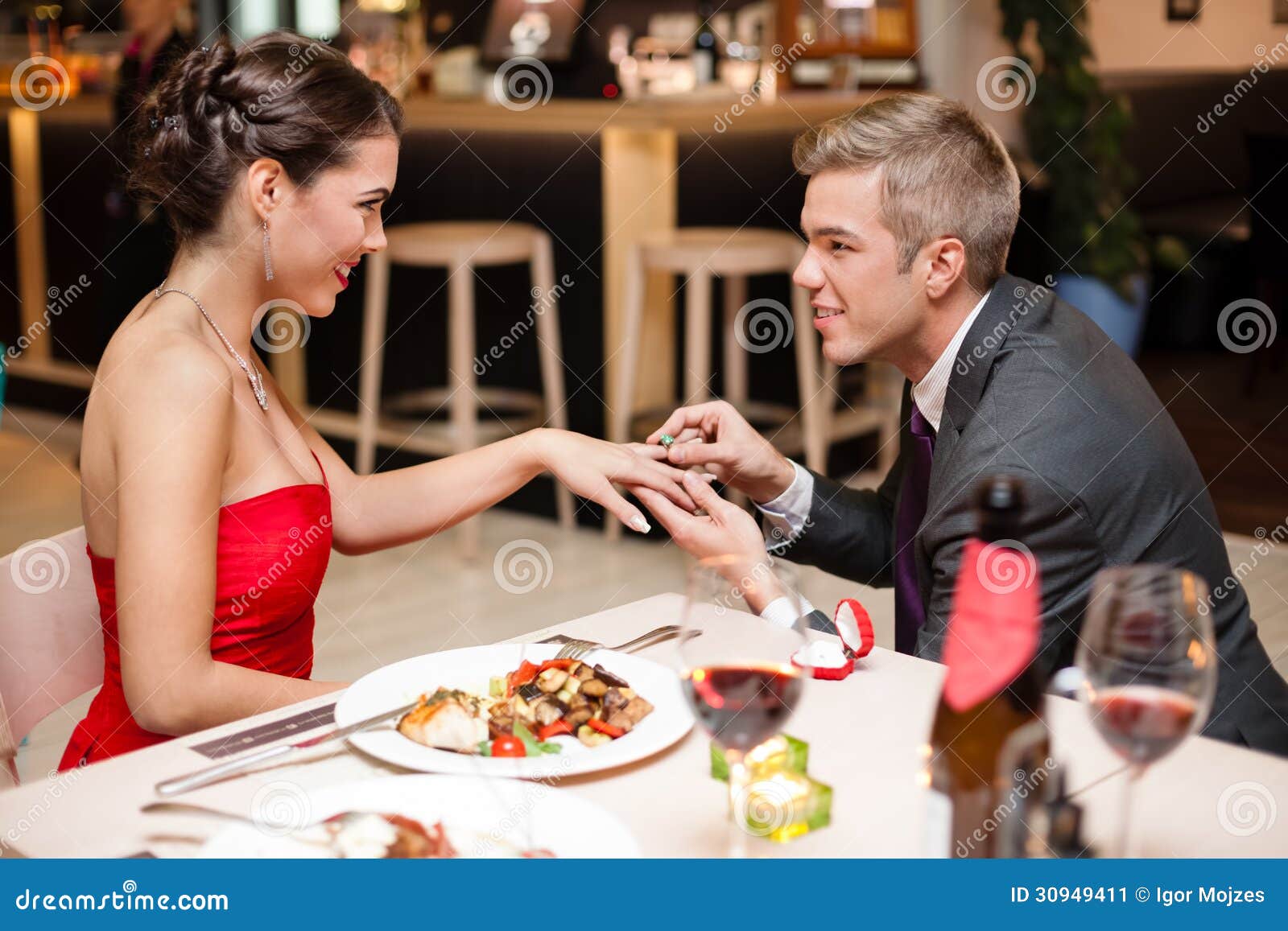 Couple and Special Proposal Stock Image - Image of lovers, flirting ...