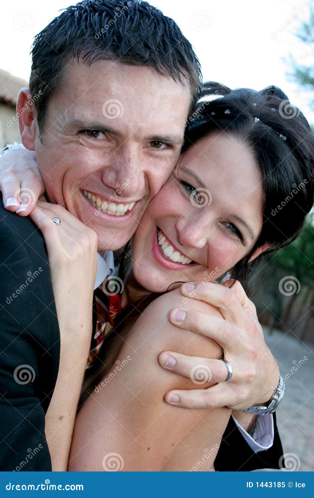 Couple Squeeze stock image. Image of groom, pretty, outside - 1443185
