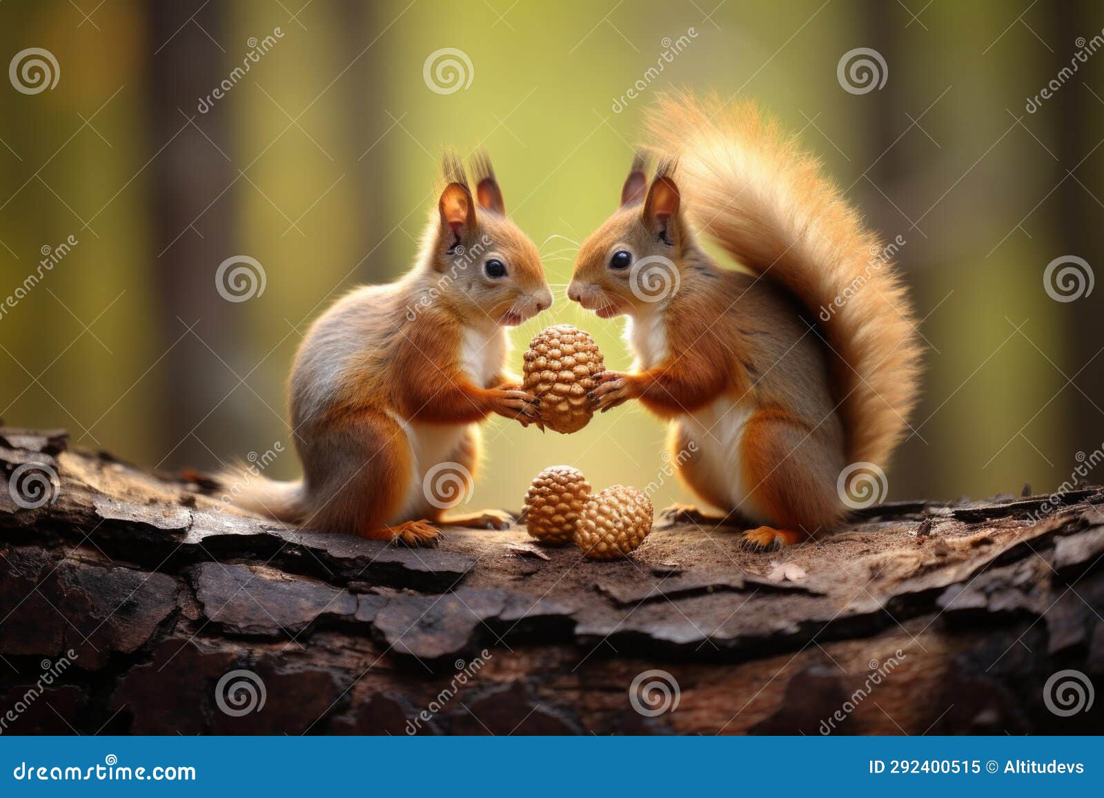 A Couple of Squirrels Sharing an Acorn Stock Image - Image of generated ...