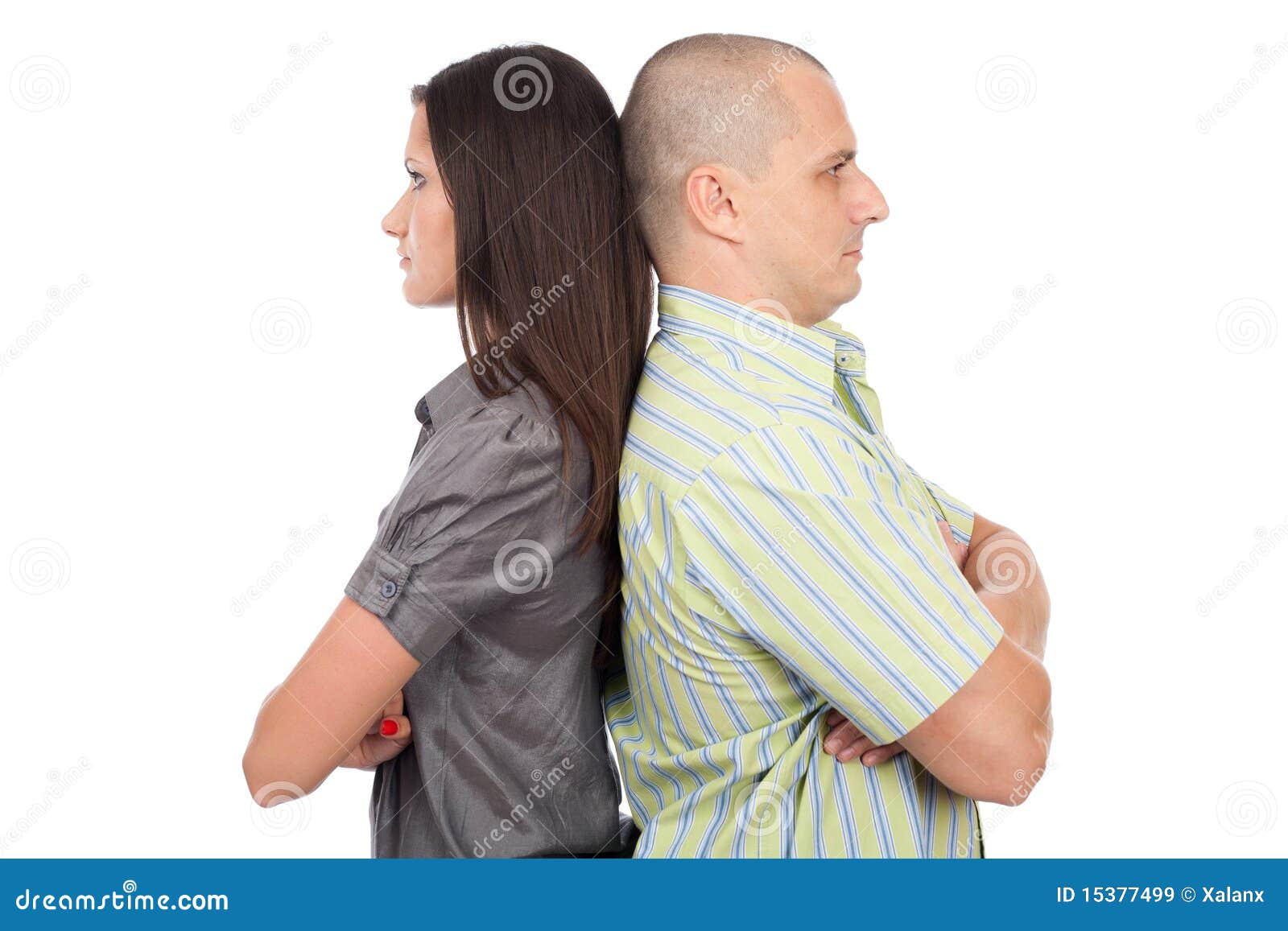 Couple Standing Back To Back Stock Image - Image of displeased, leaning ...