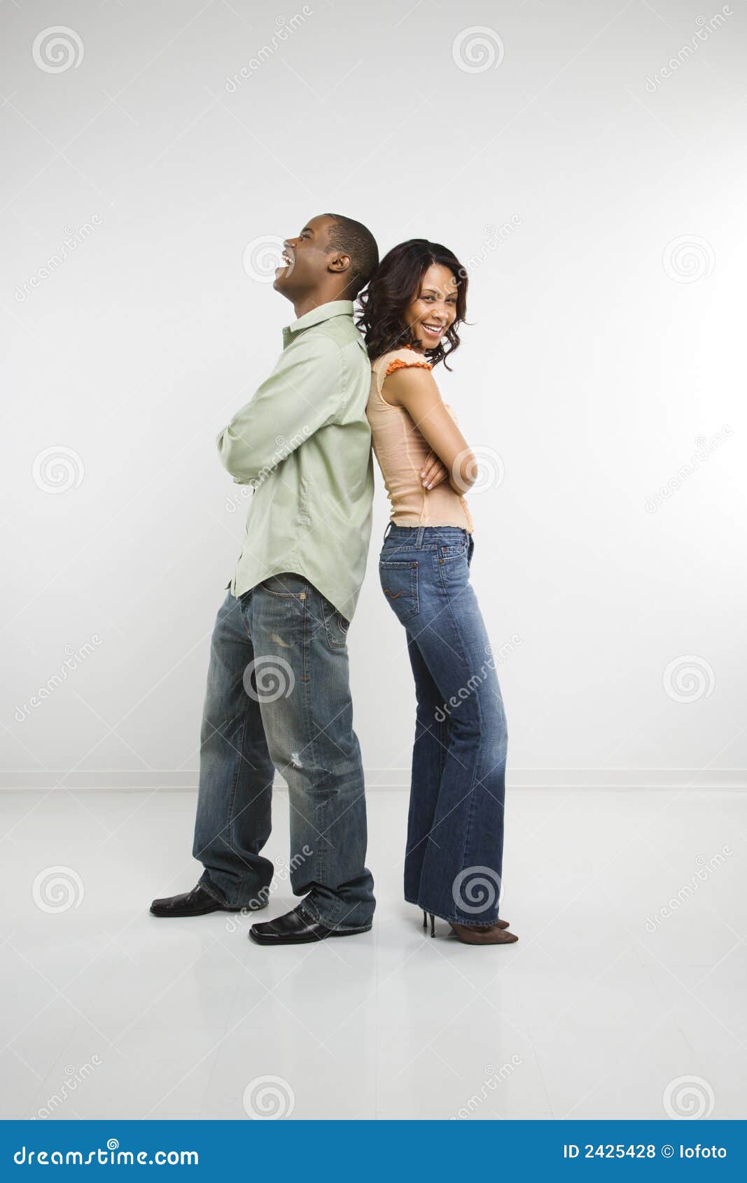 Couple Standing Back To Back. Stock Photo - Image of female, back: 2425428