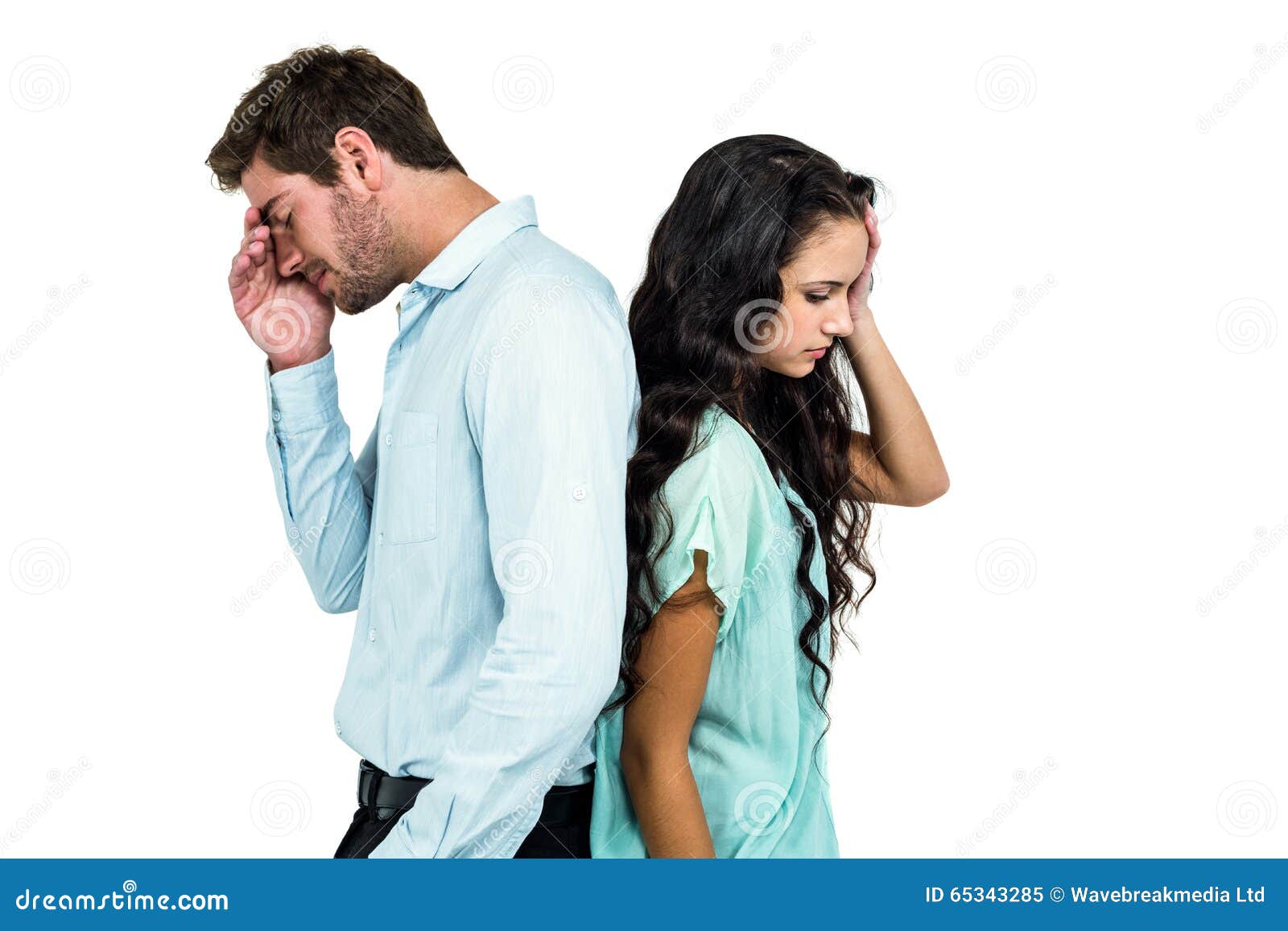 Couple Standing Back To Back Stock Image - Image of annoyed, couple ...