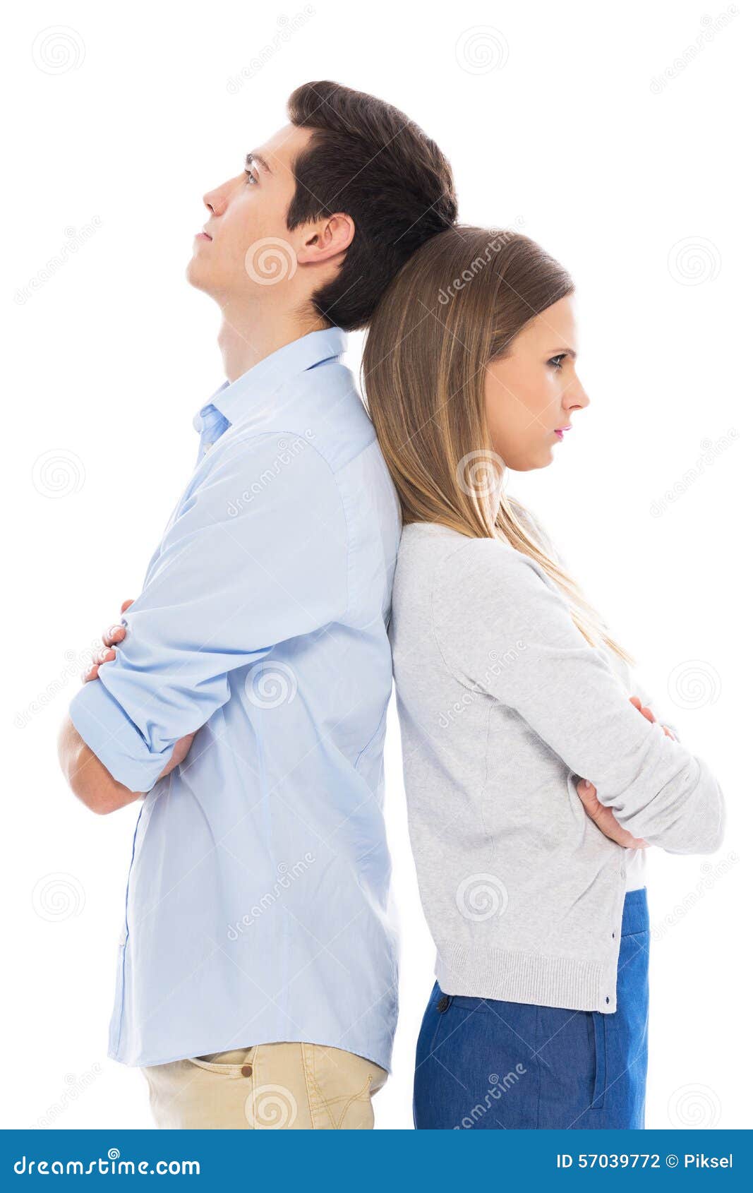 Couple Standing Back To Back Stock Photo - Image of sorrow ...