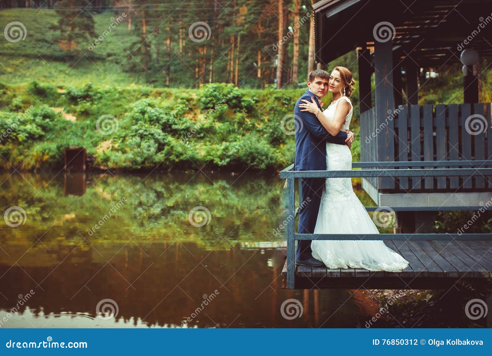The Couple Standing on the Dock Stock Photo - Image of flirting ...