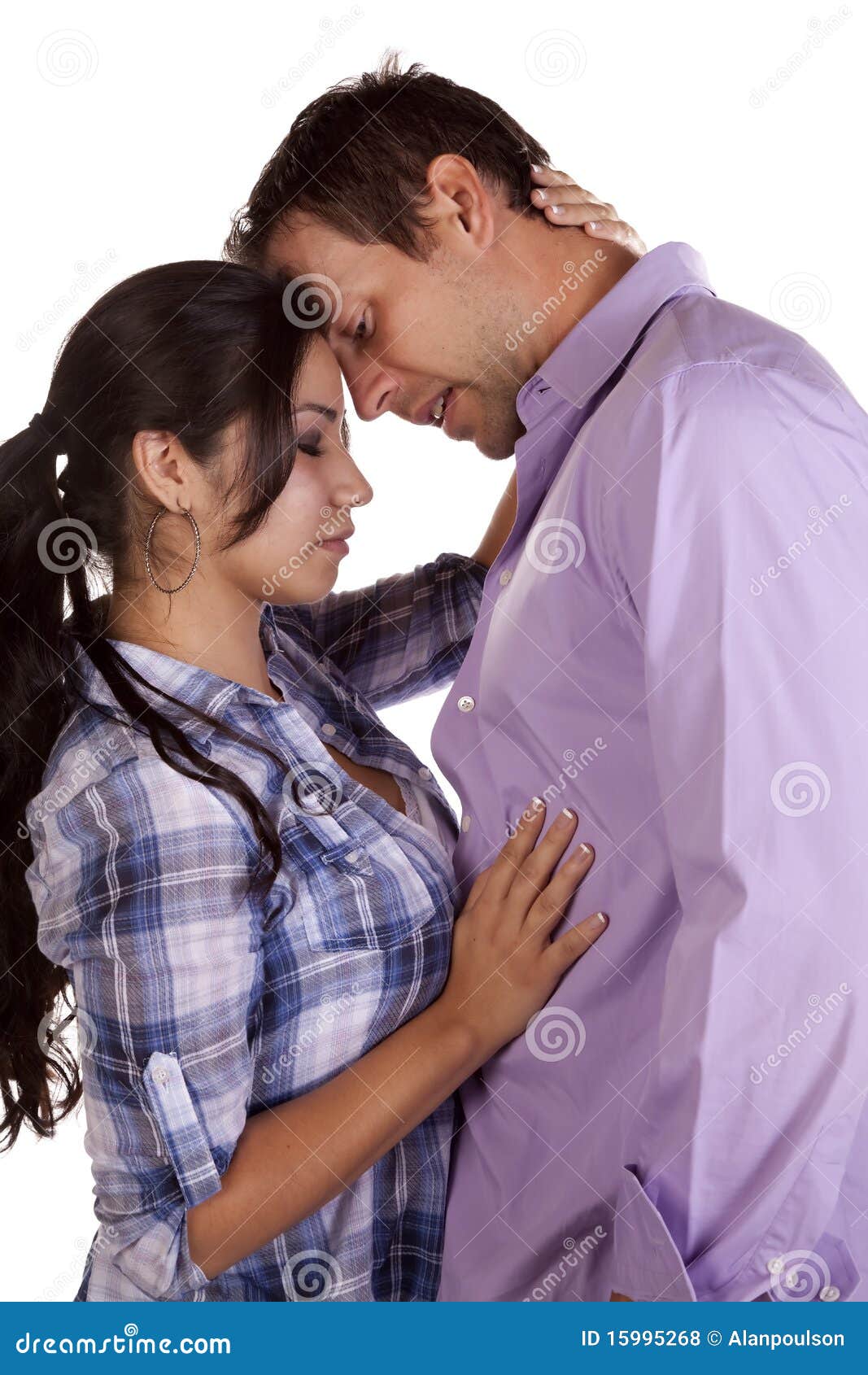 Couple Standing Heads Together Stock Photo - Image of chest, dating ...