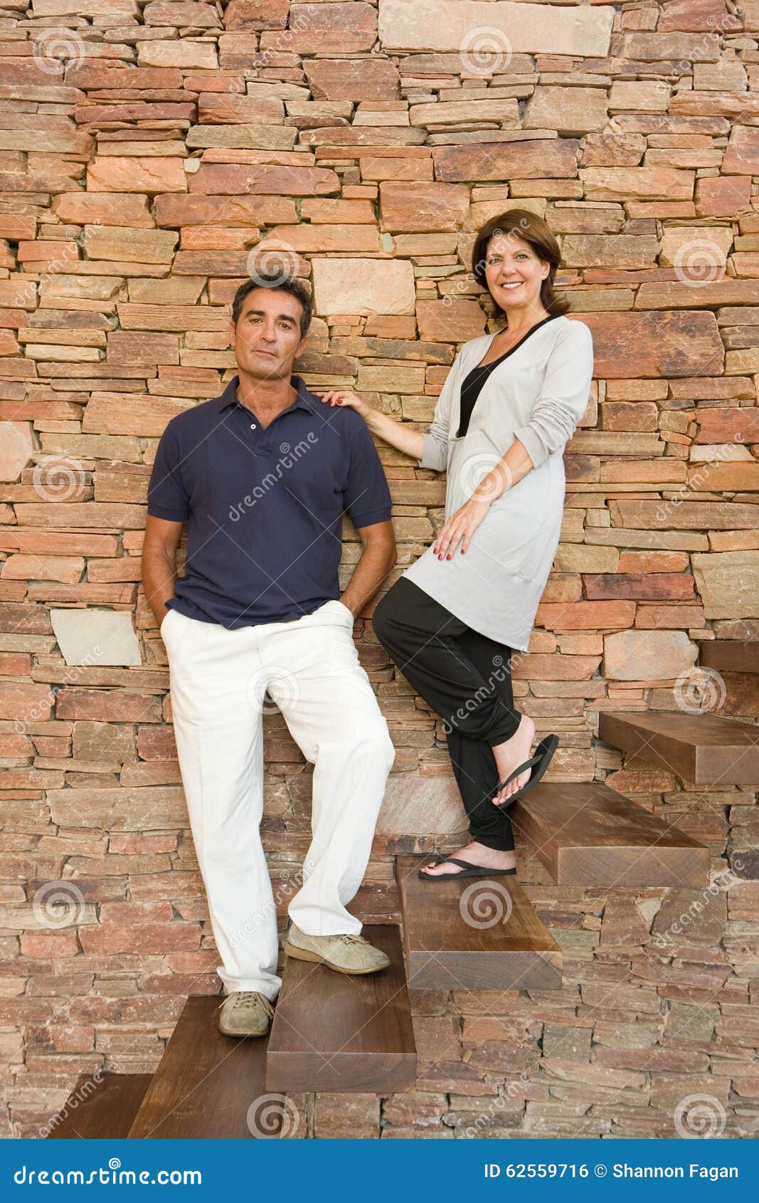 Couple standing on steps stock photo. Image of male, caucasian - 62559716