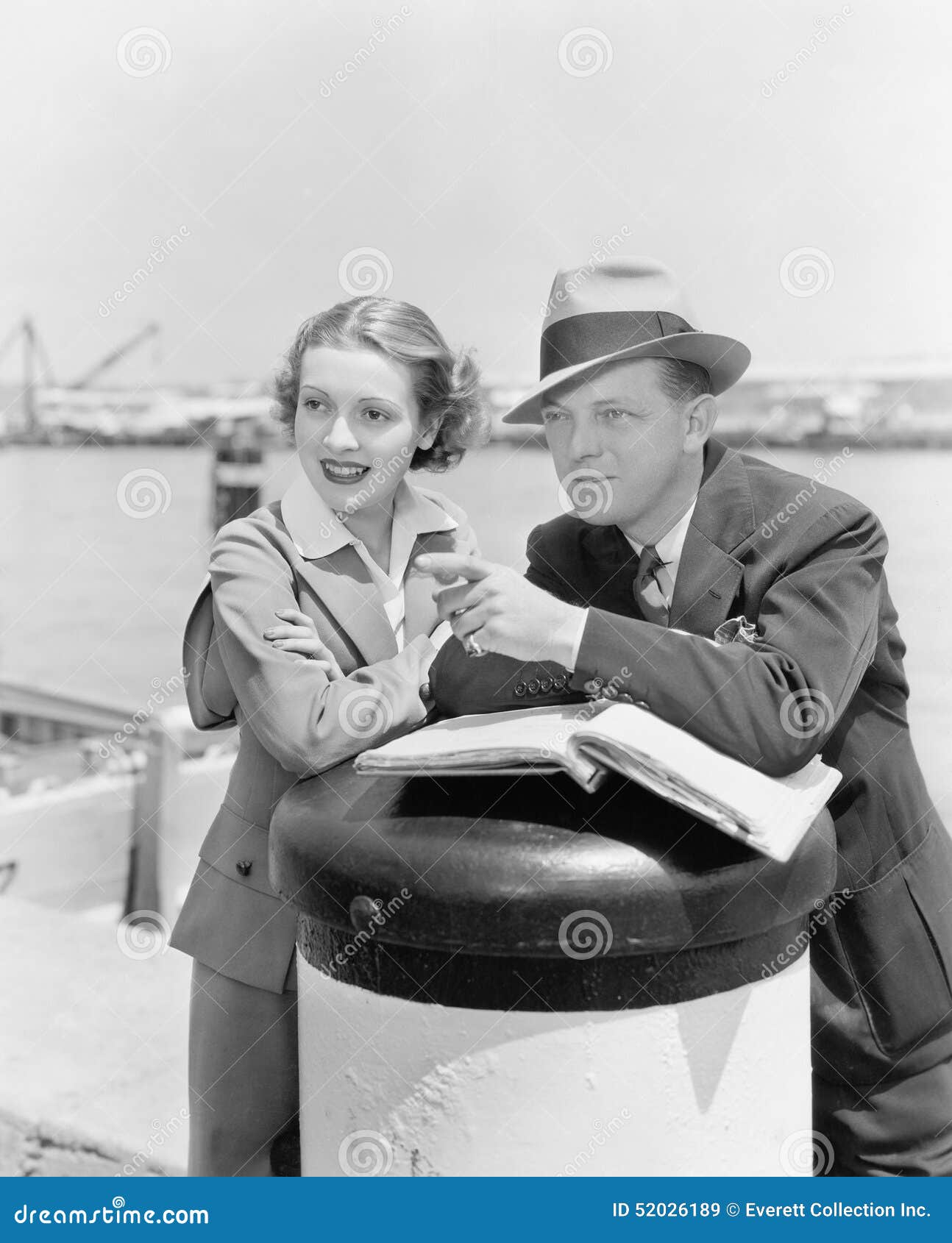 Couple Standing Together Looking at Something in the Distance Stock ...