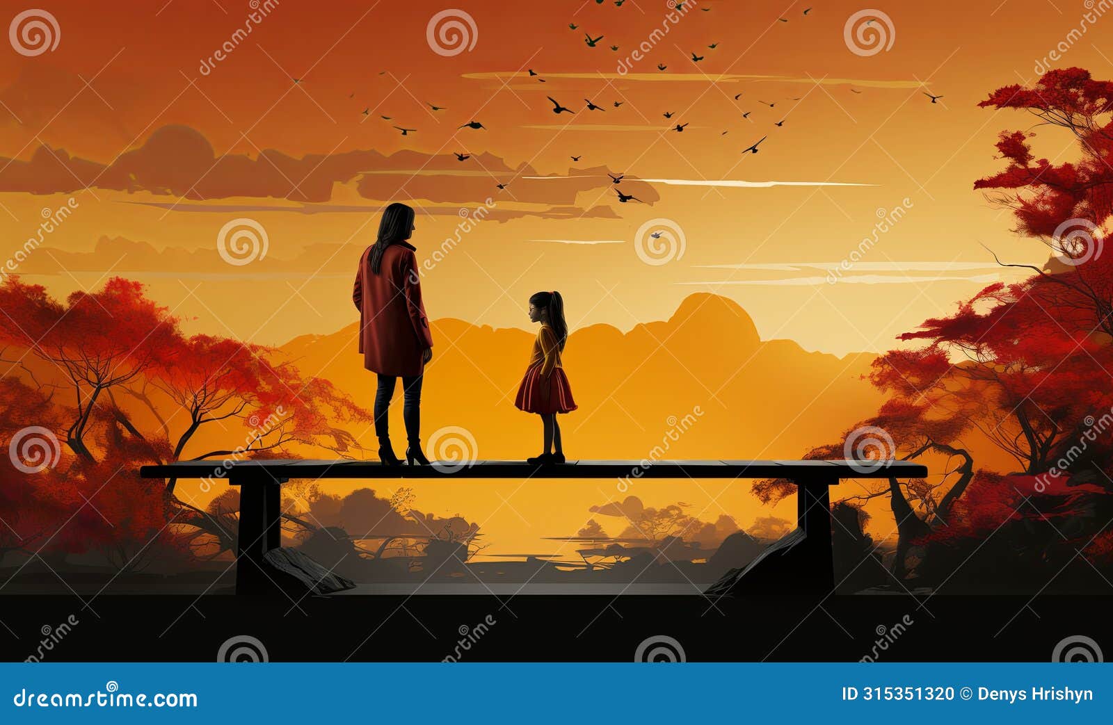 Couple Standing on Top of Bridge Stock Photo - Image of steel, support ...