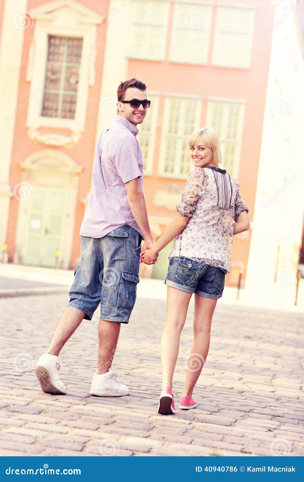 Couple Strolling about the City Stock Photo - Image of human, boyfriend ...