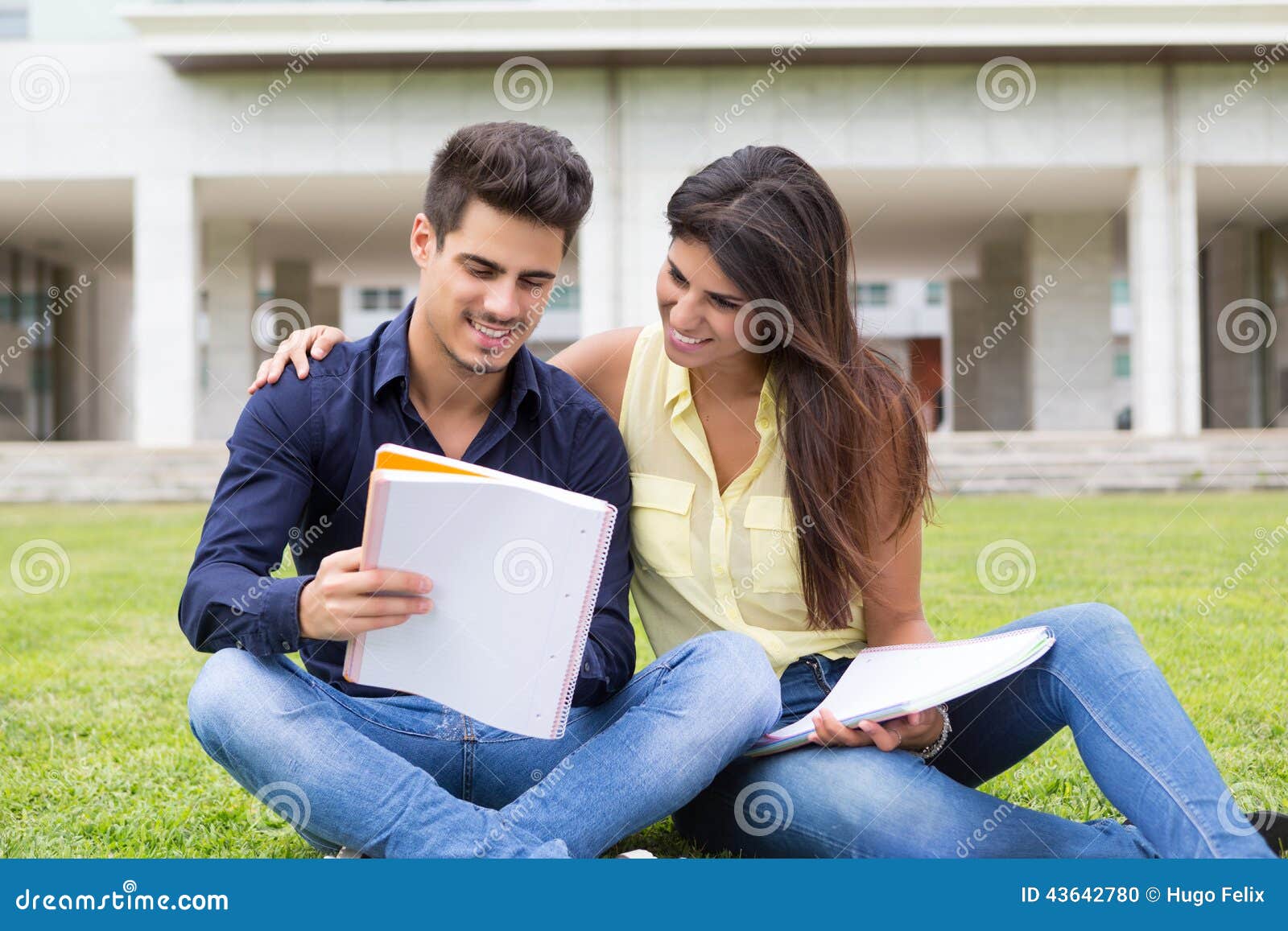 Couple of Students stock photo. Image of college, happy - 43642780