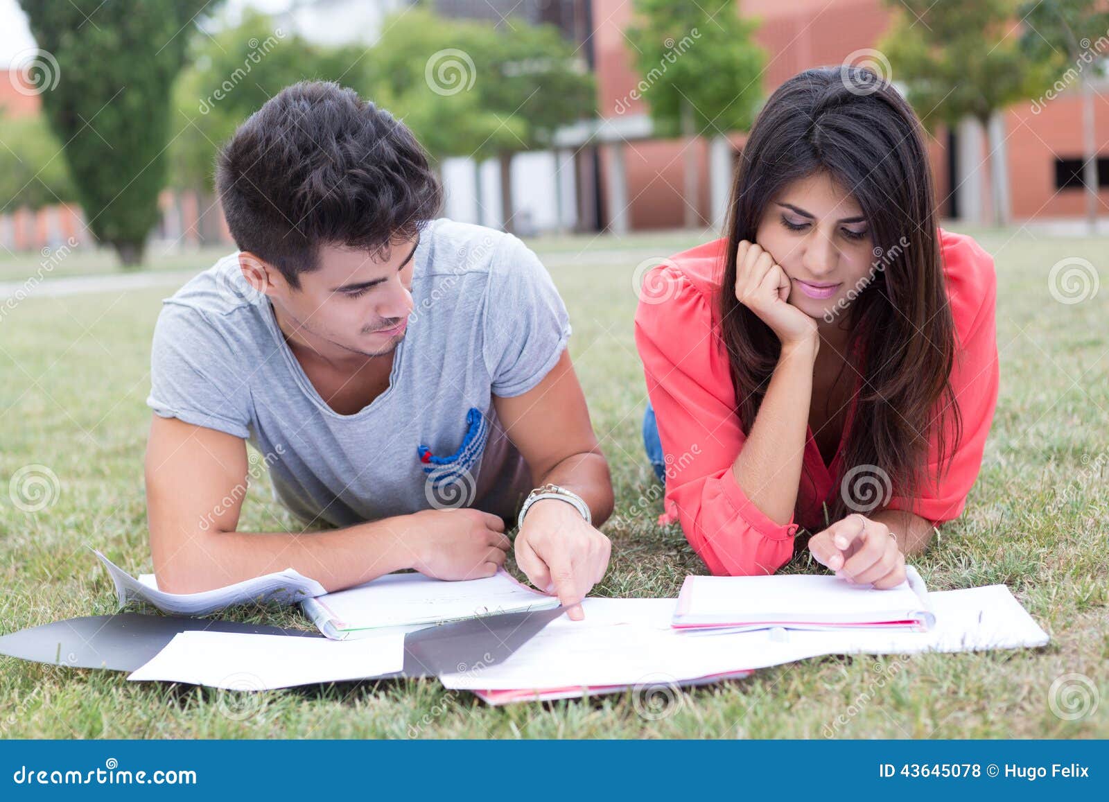 Couple of Students stock photo. Image of college, group - 43645078