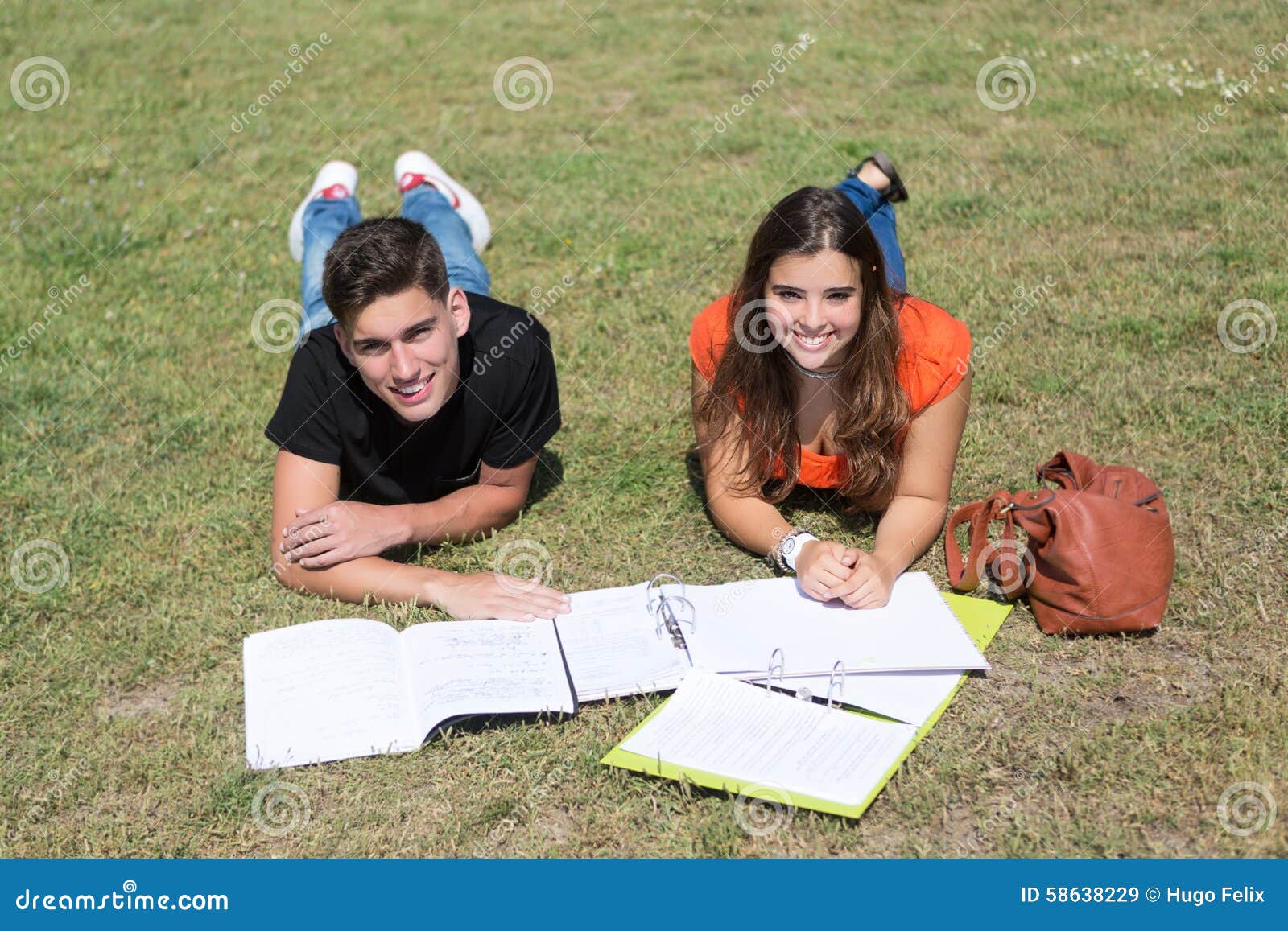 Couple of Students stock image. Image of attractive, group - 58638229