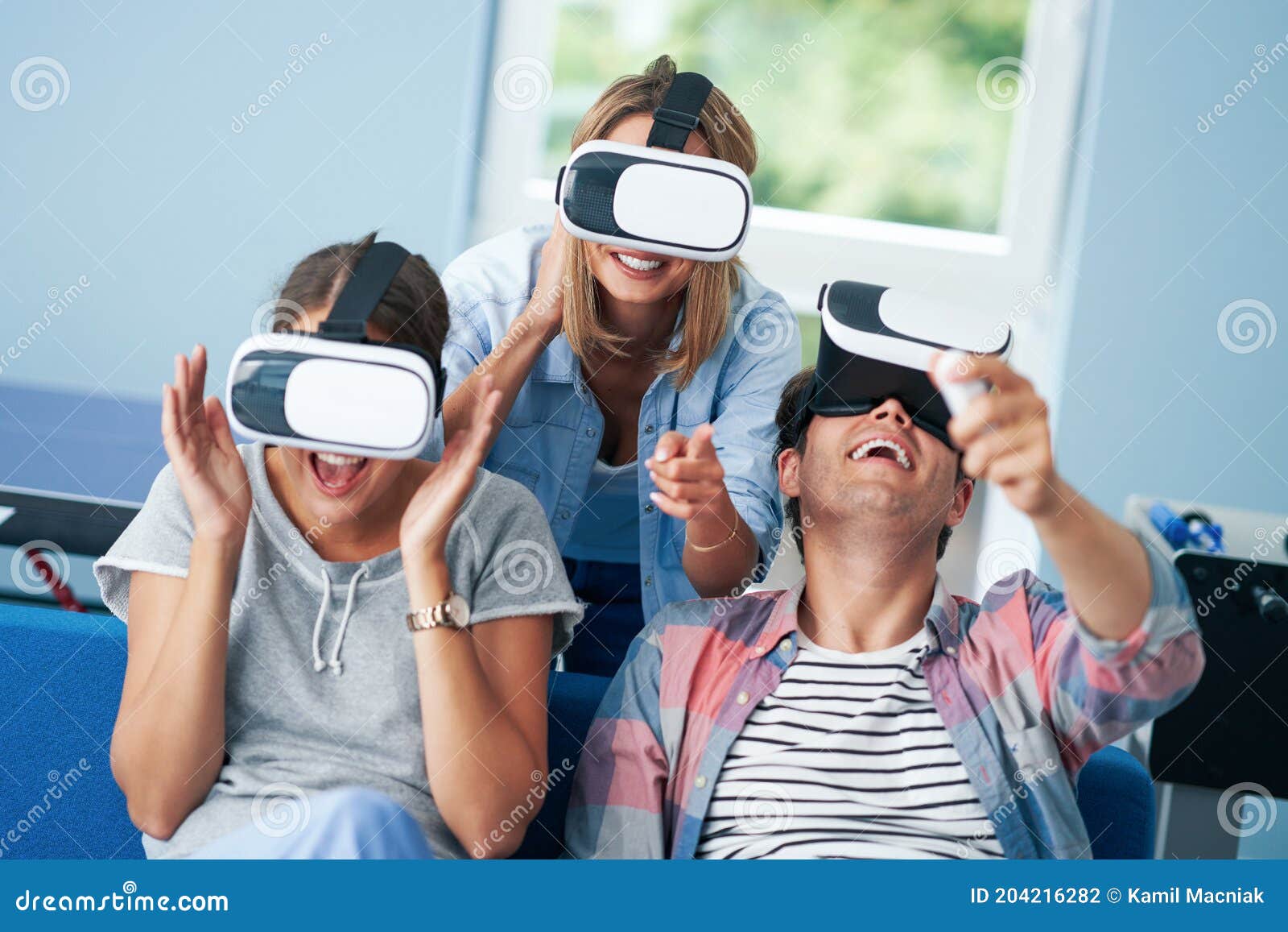 Couple of Students Playing Video Games in the Campus Stock Photo ...