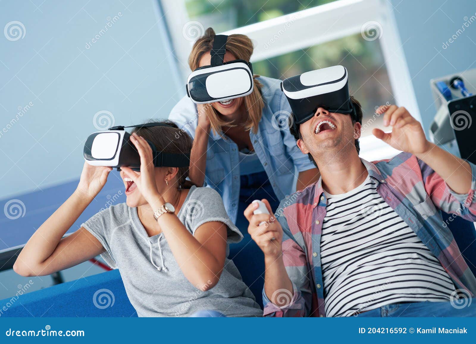 Couple of Students Playing Video Games in the Campus Stock Photo ...