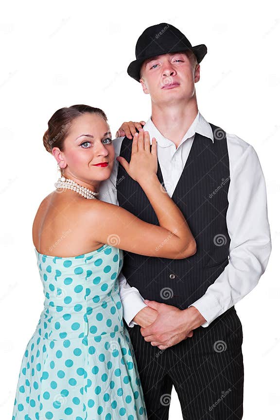 Couple Stylized in Retro Style Stock Image - Image of relationship ...
