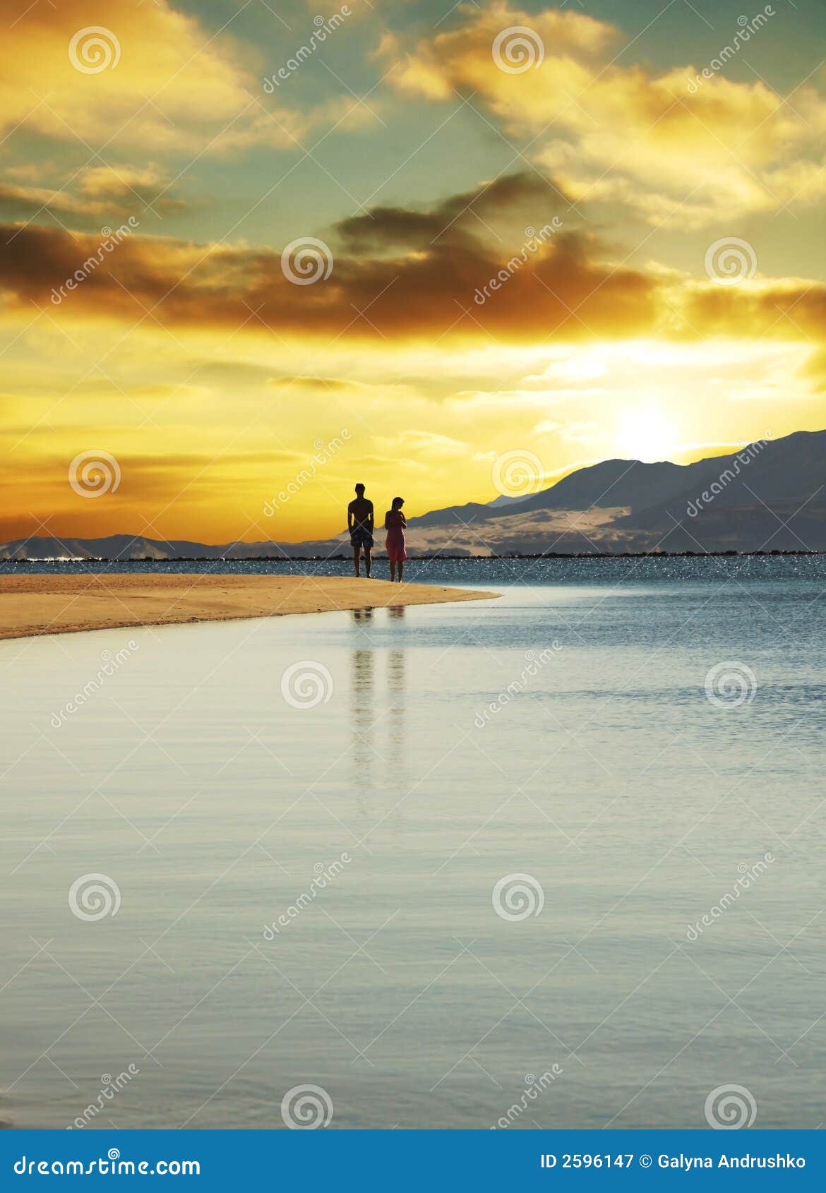 Couple on sunset stock image. Image of companionship, male - 2596147