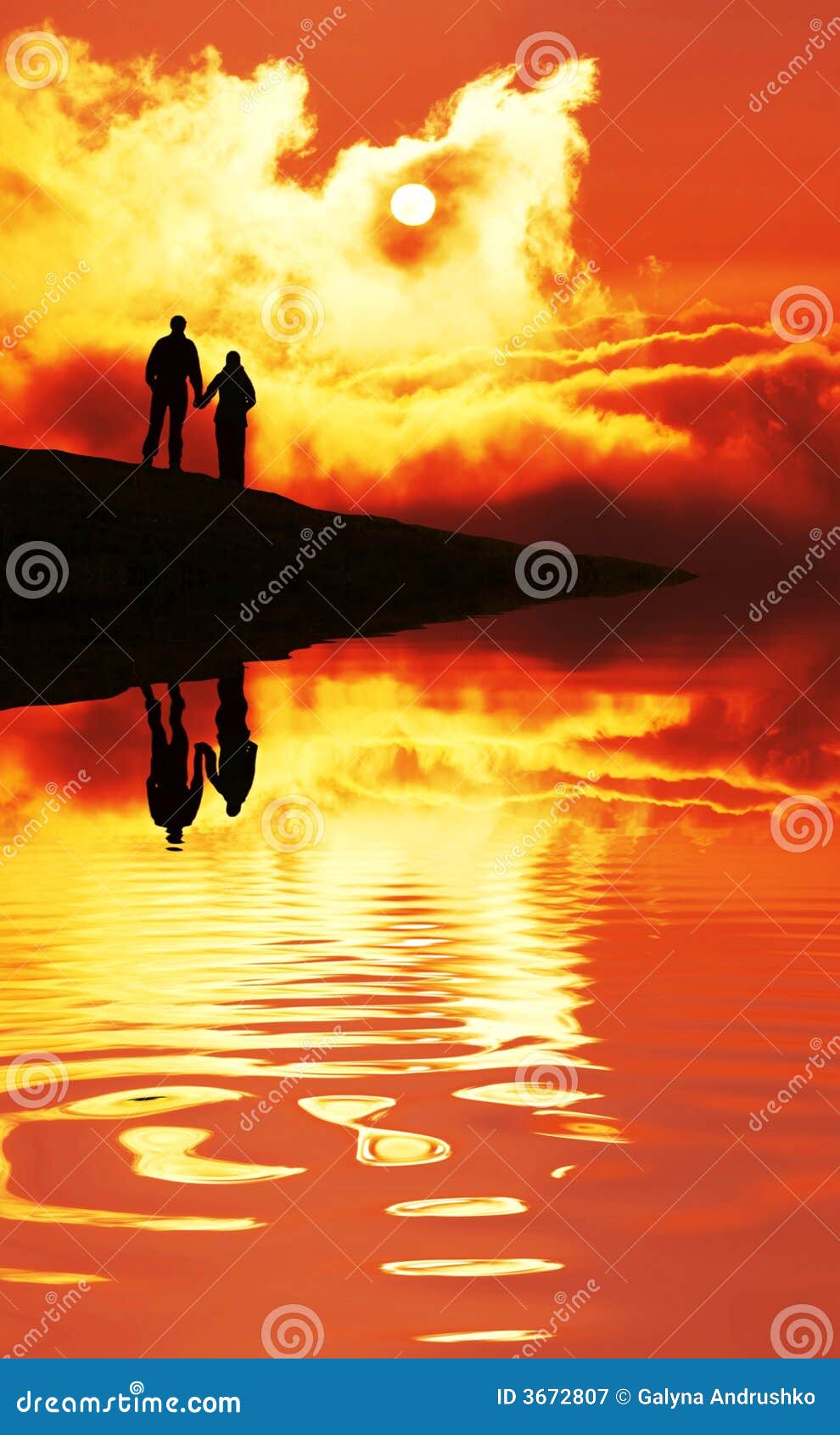 Couple on sunset stock image. Image of orange, back, romance - 3672807