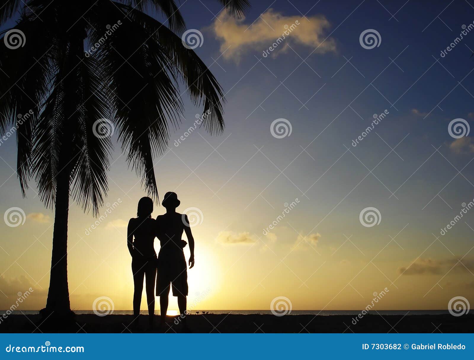 Couple at sunset stock photo. Image of healthy, romance - 7303682