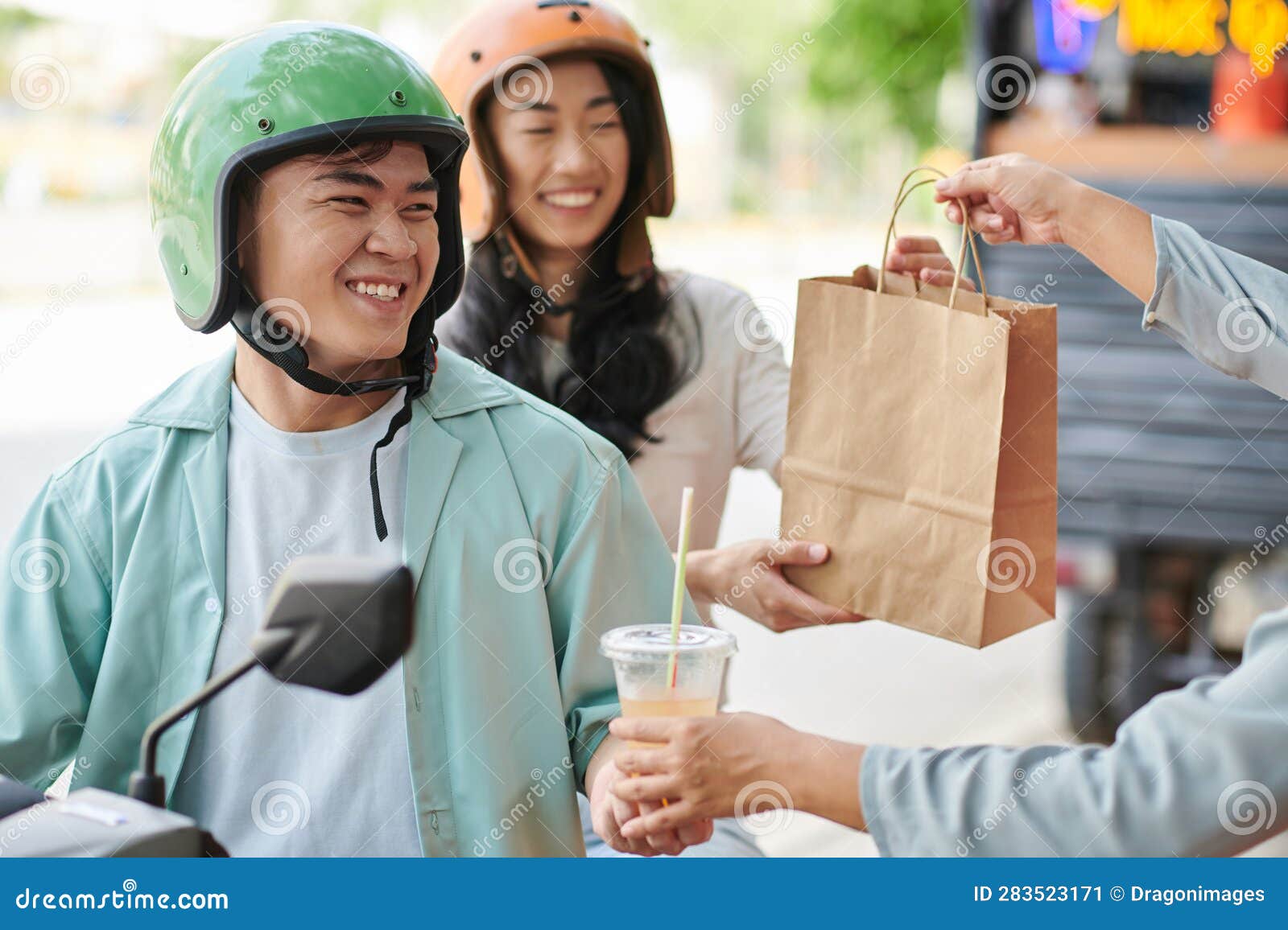Couple Taking Food Order stock image. Image of soda - 283523171