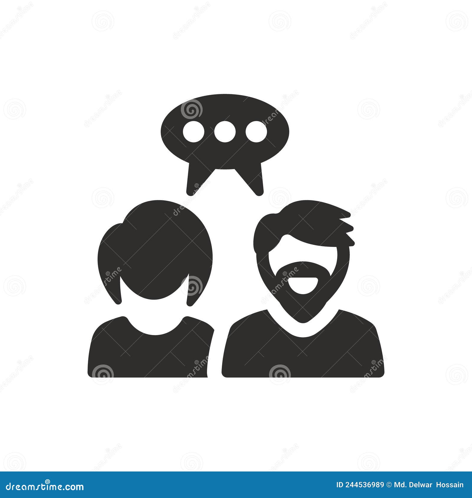 Couple Men Talk Quarrel Fire Behind Women Anger With Flat Cartoon Style ...