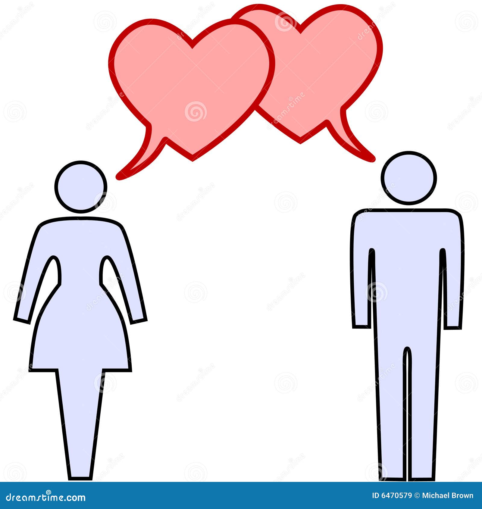 Couple Talk Love in Heart Speech Bubbles Stock Vector - Illustration of ...
