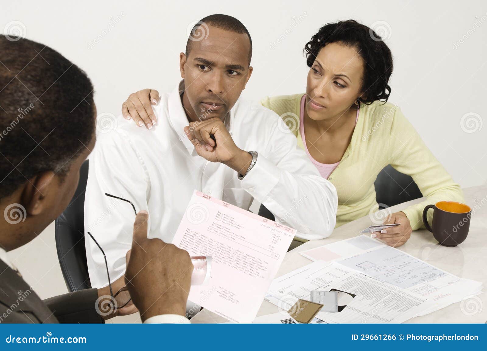 Couple Talking with Accountant Stock Photo - Image of businessman ...