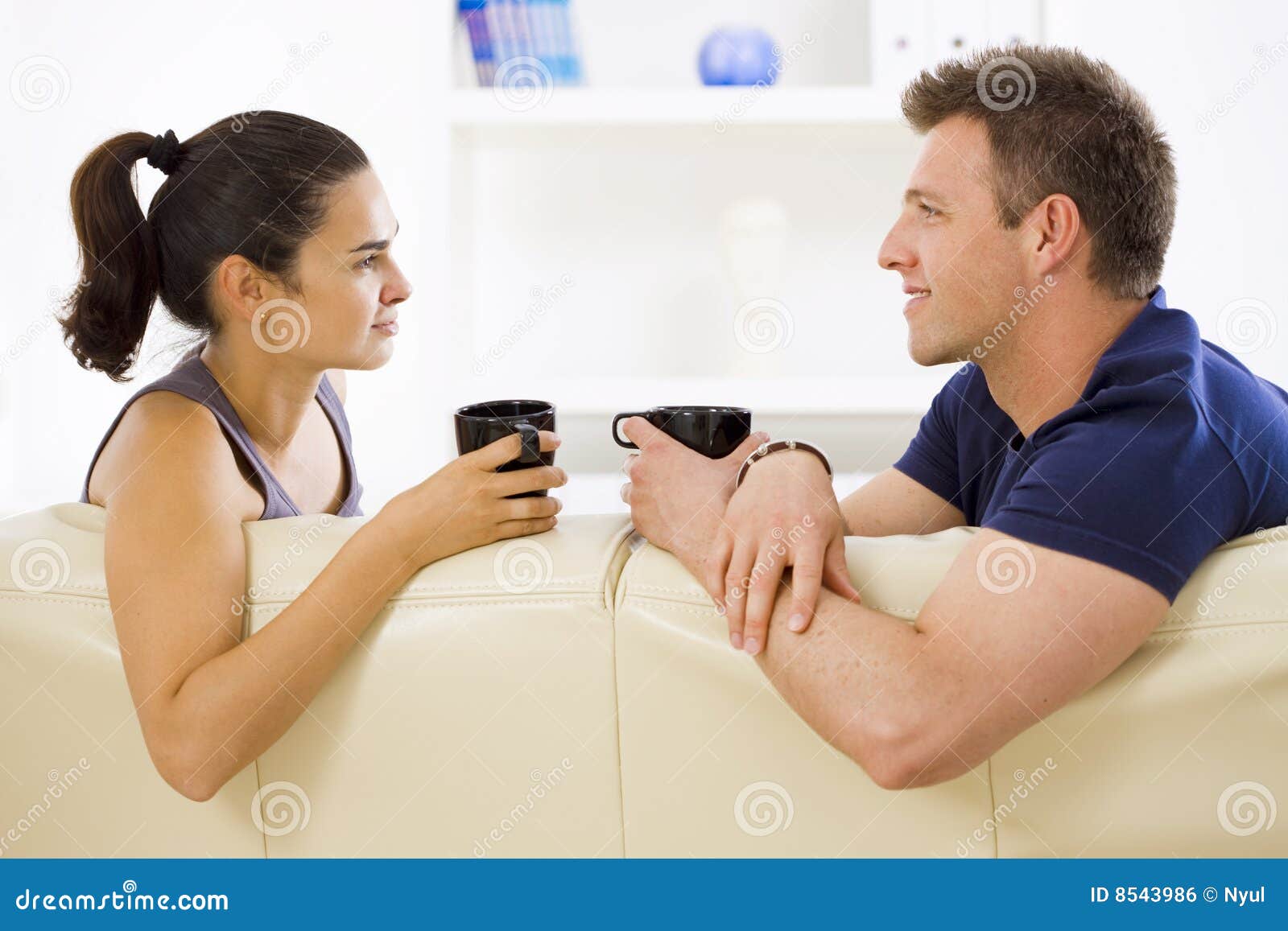 Couple talking at home stock photo. Image of couple, friends - 8543986
