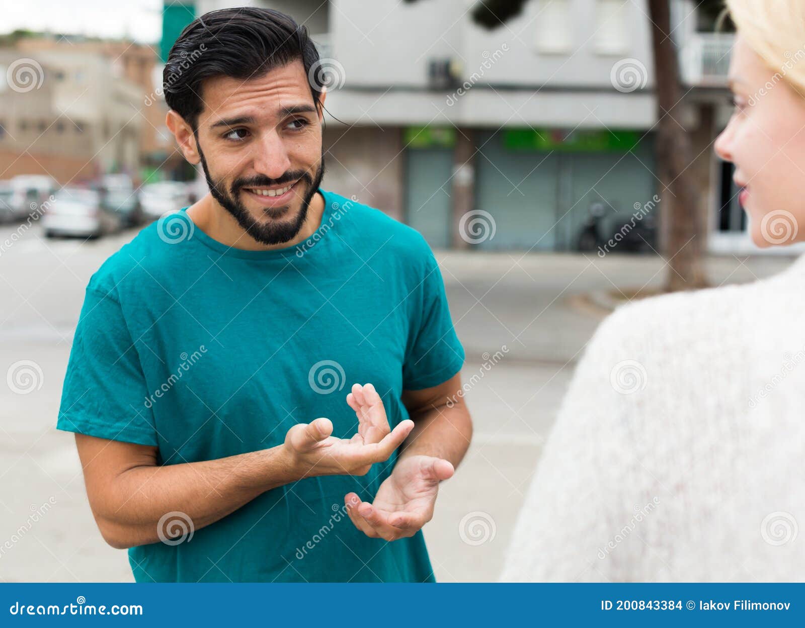 Couple is Talking about Nature Stock Photo - Image of outside ...