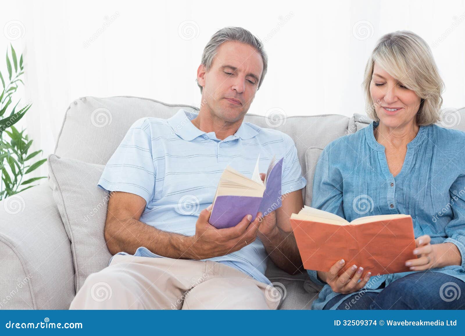Couple Talking about Their Books Stock Photo - Image of discussion ...