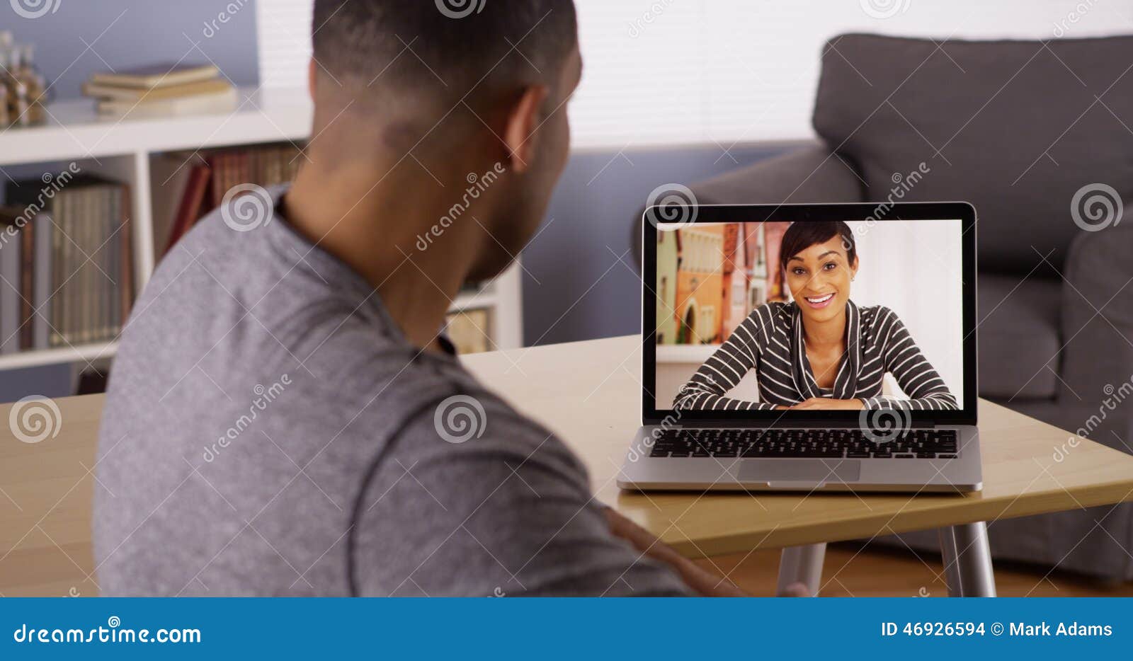 Happy People Talking On Computer