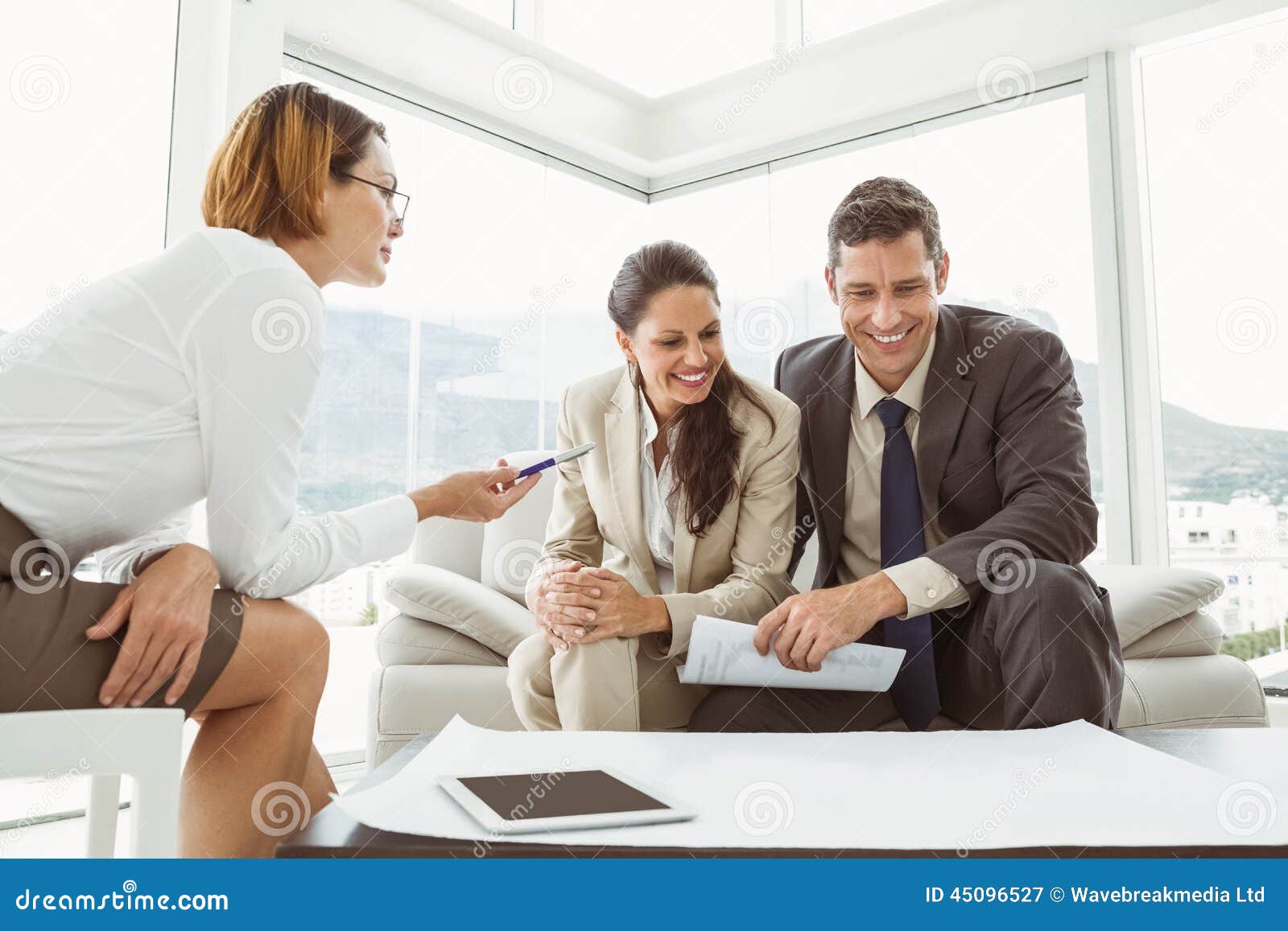 Couple Talking To Female Architect Stock Image - Image of finance ...