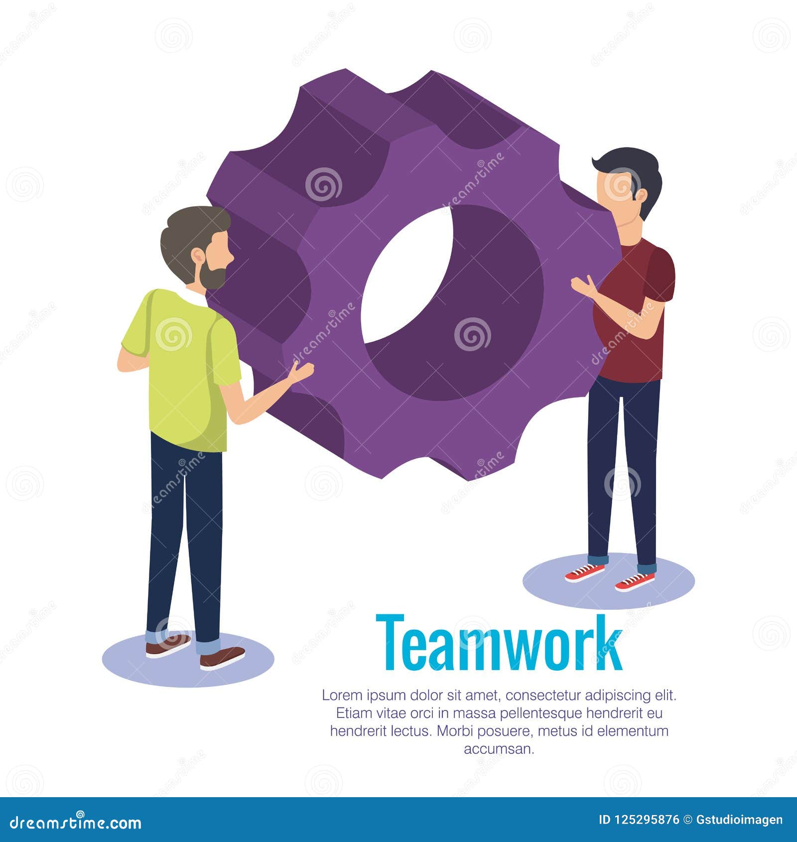 Teamwork. Gears On The Background Of A Modern Office Building And ...