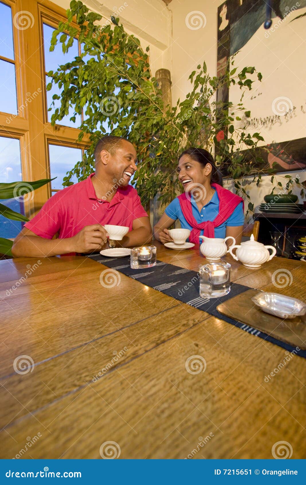 Couple with Teapot stock image. Image of indoors, cheerful - 7215651
