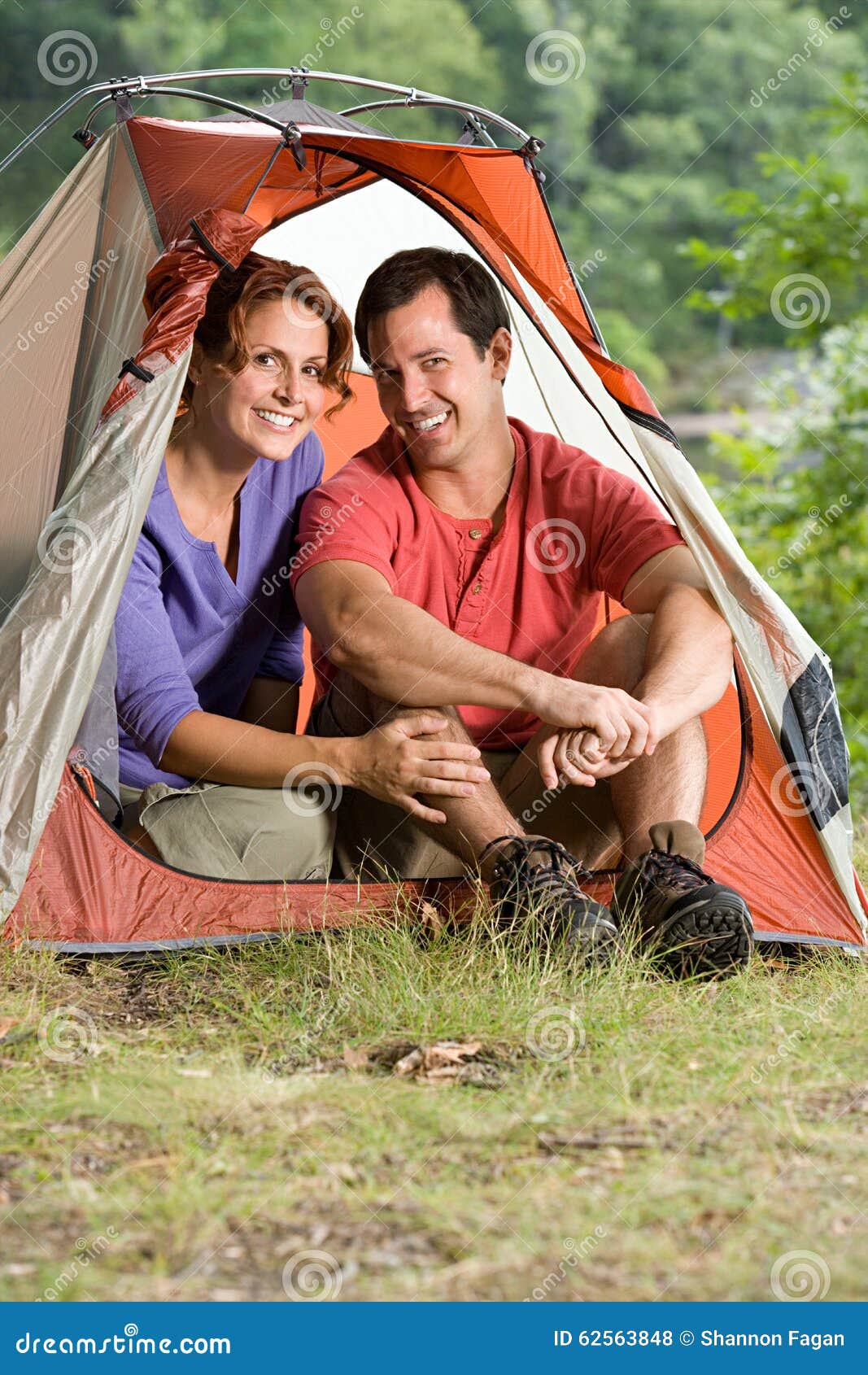 Couple in a tent stock photo. Image of discovery, holiday - 62563848