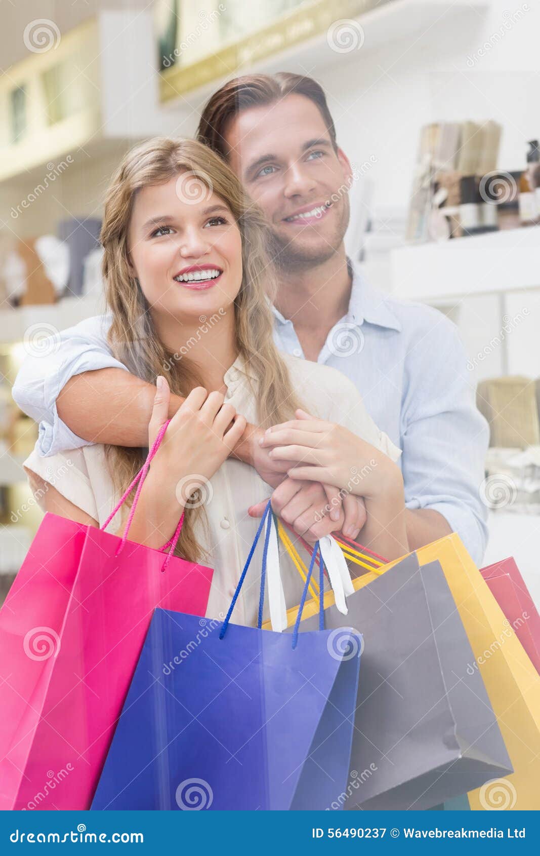 A Couple Testing a Sample of Beauty Products Stock Image - Image of ...