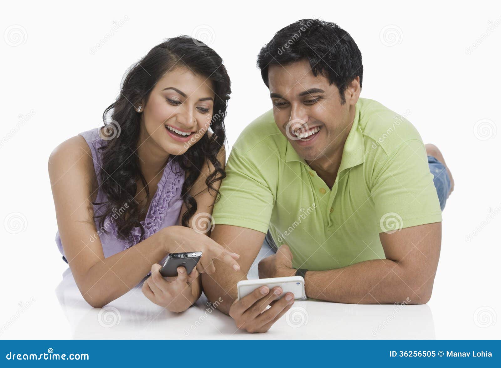 Couple Text Messaging on Mobile Phones Stock Image - Image of love ...