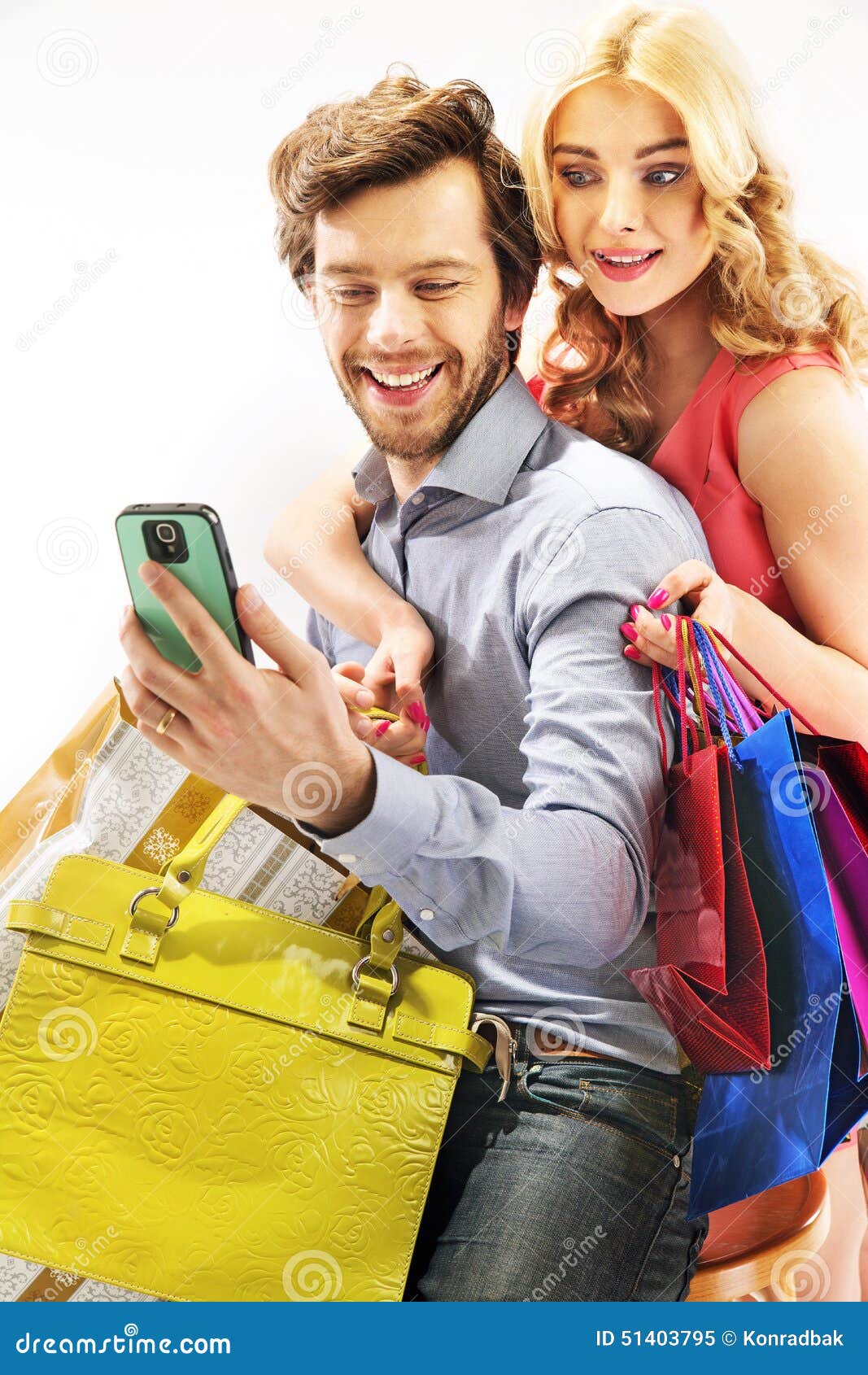 Couple Texting To Their Friends Stock Image - Image of looking ...