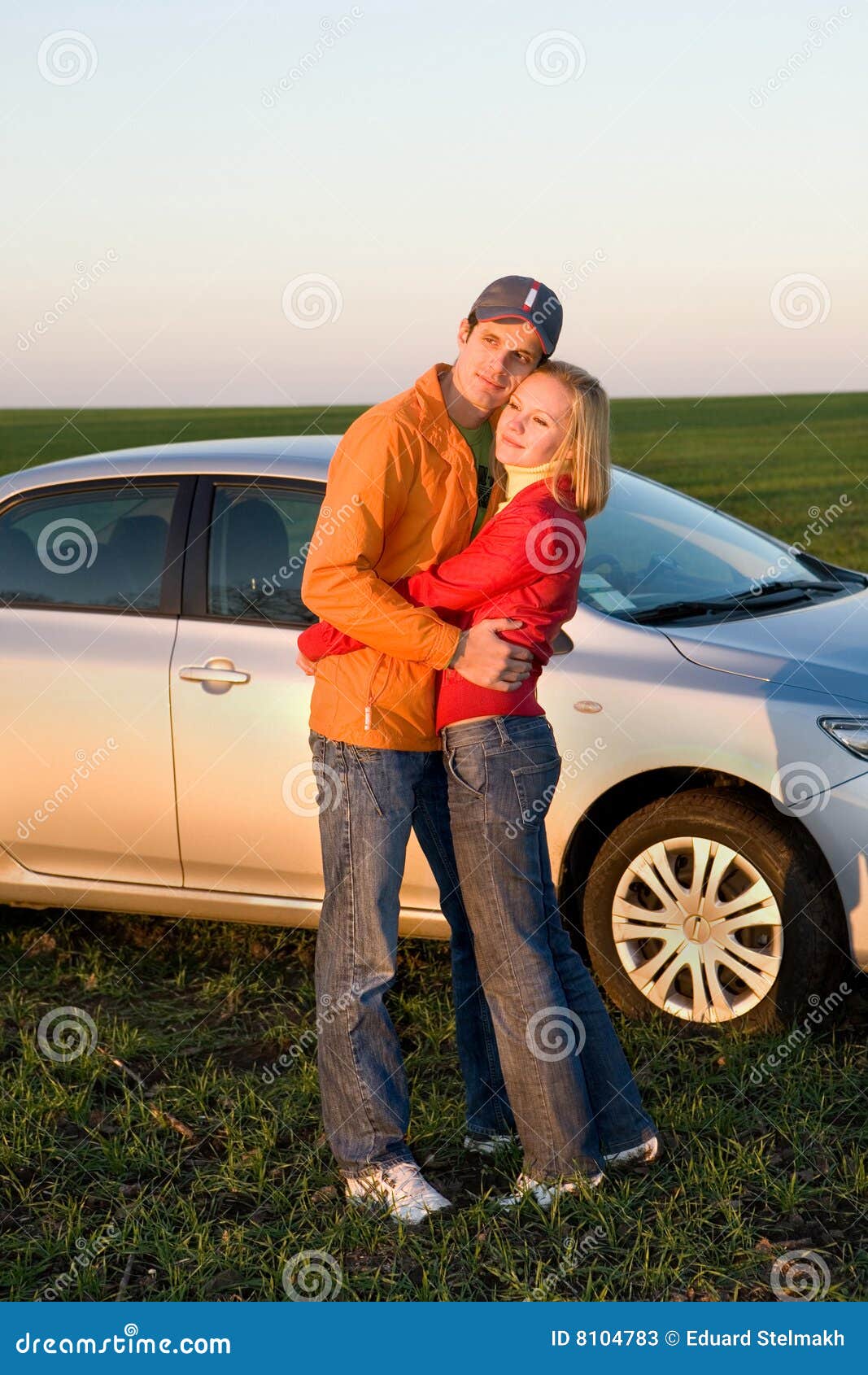 Couple with their new car stock image. Image of male, adult - 8104783