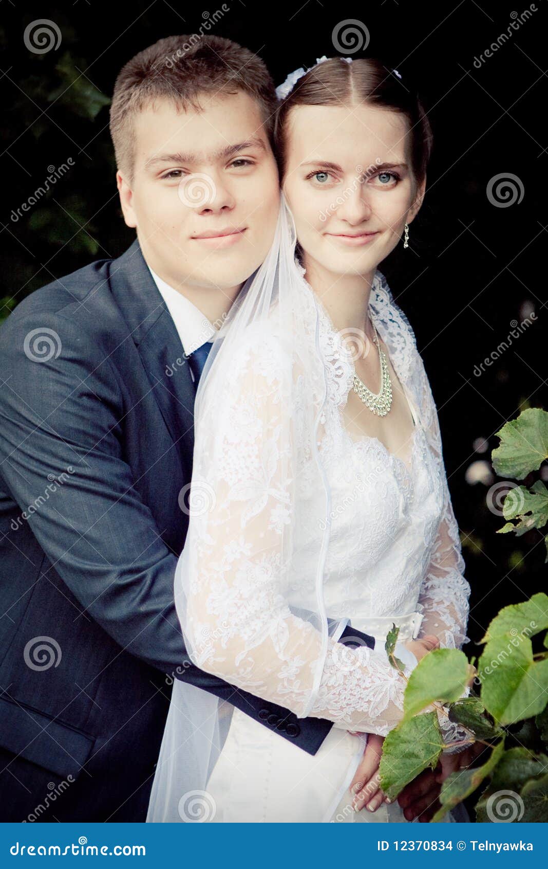 Couple on Their Wedding Day Stock Photo - Image of adults, playful ...