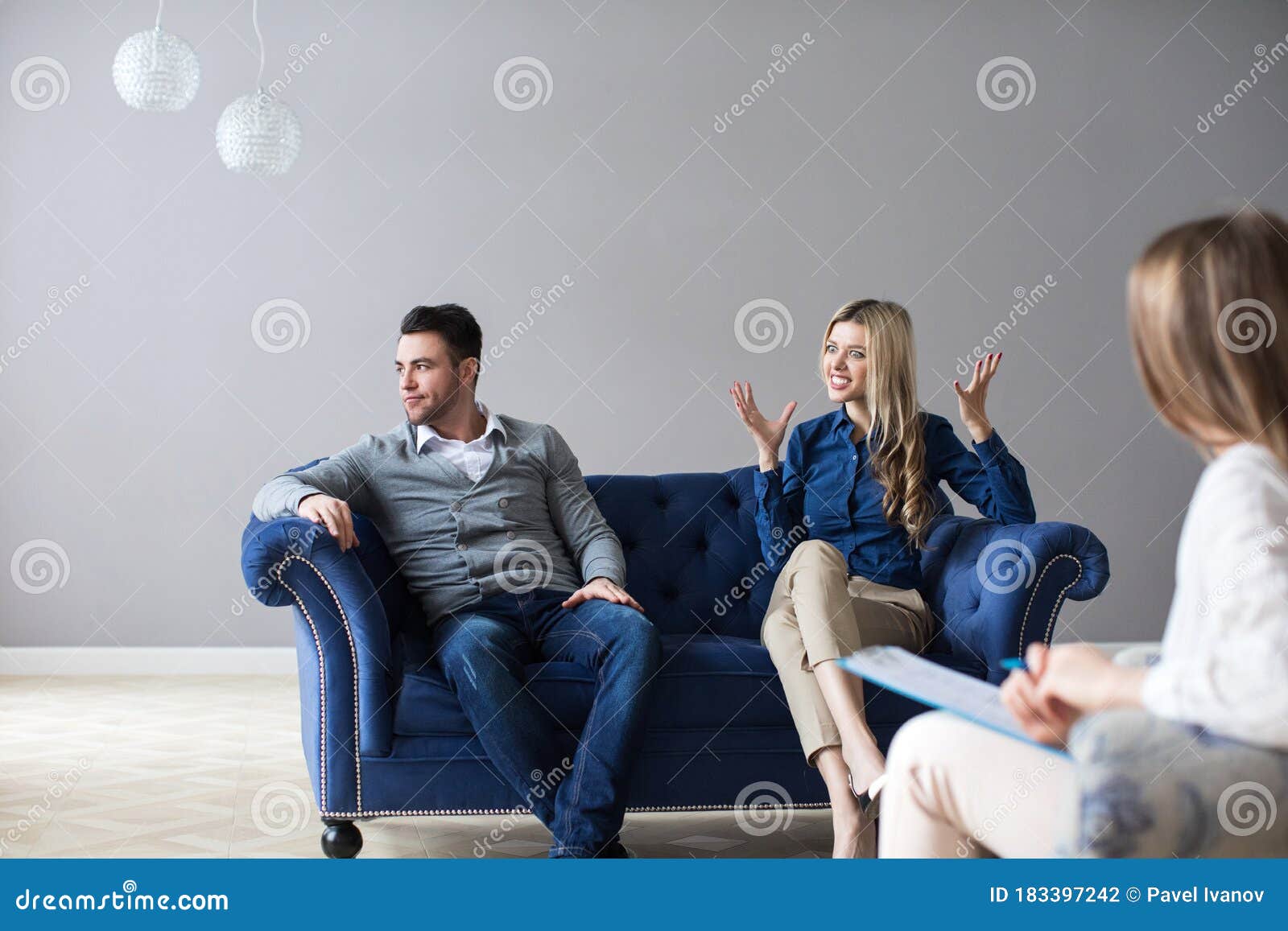 Couple at Therapy Session with Psychologist Stock Photo - Image of ...