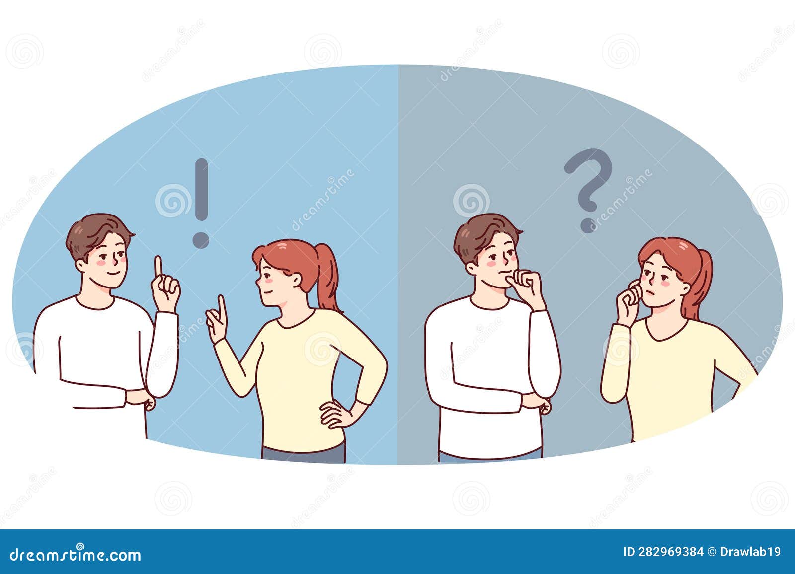 Couple Thinking and Finding Solution Stock Vector - Illustration of ...