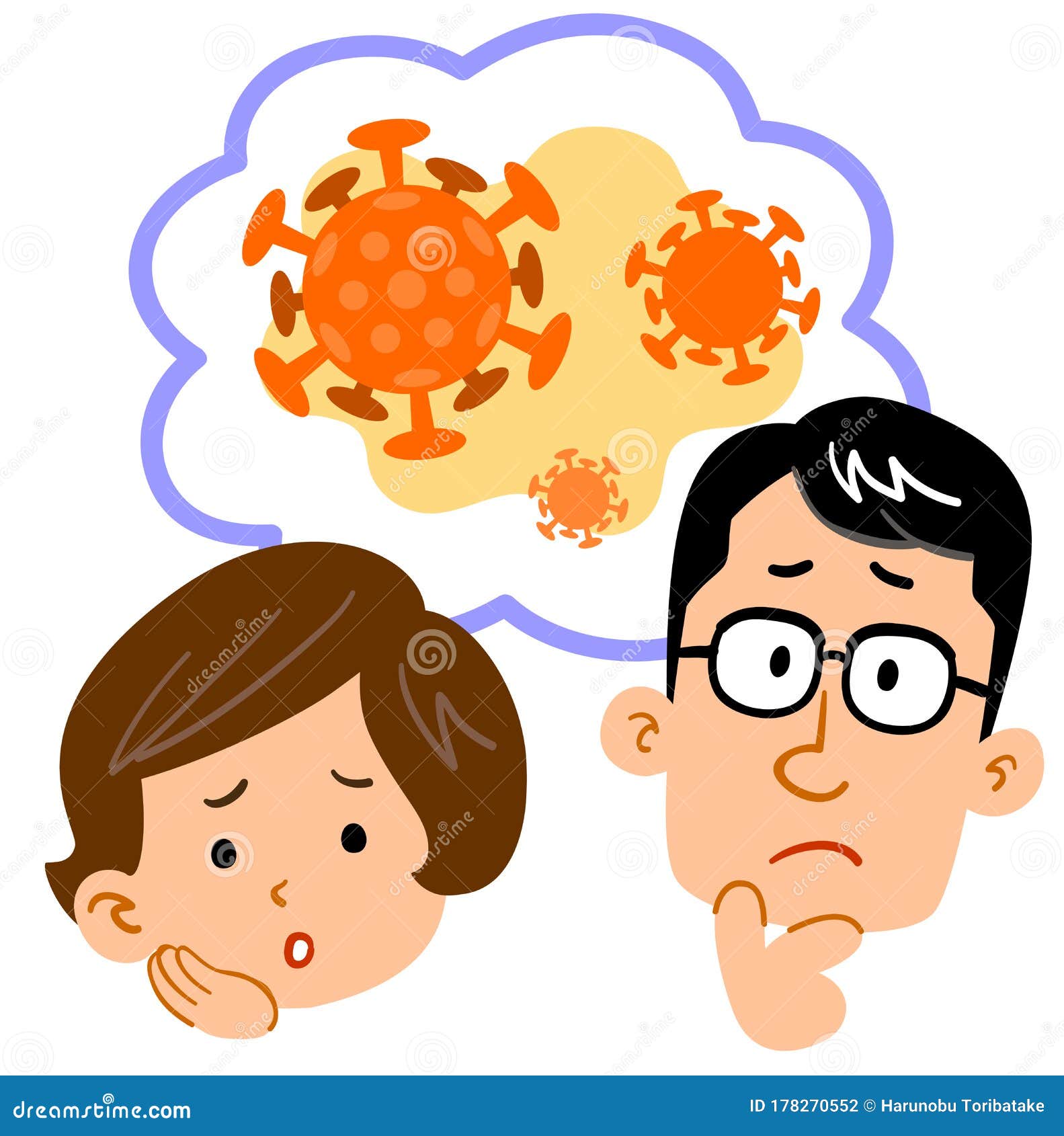 Couple Thinking. Confused People, Doubt Girl Man With Question Marks ...