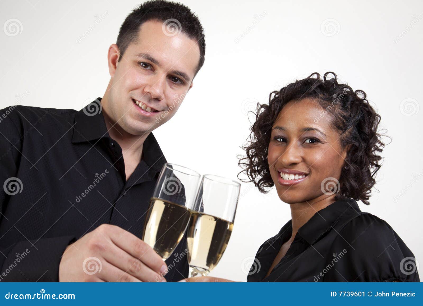 Couple toasting stock image. Image of african, romantic - 7739601